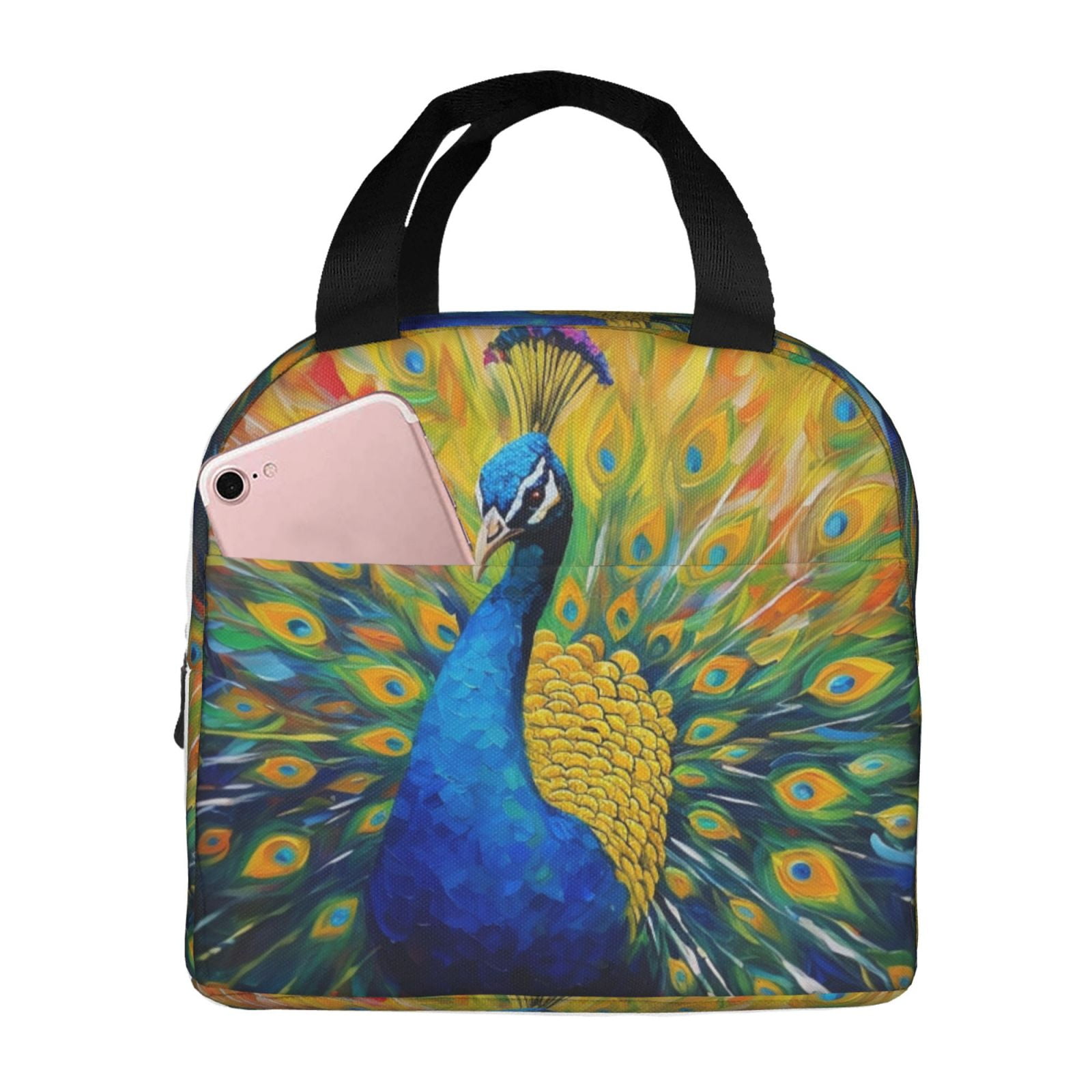 Rocae Peacocks for Insulated Lunch Bag for Women Men,Large Lunch Box ...