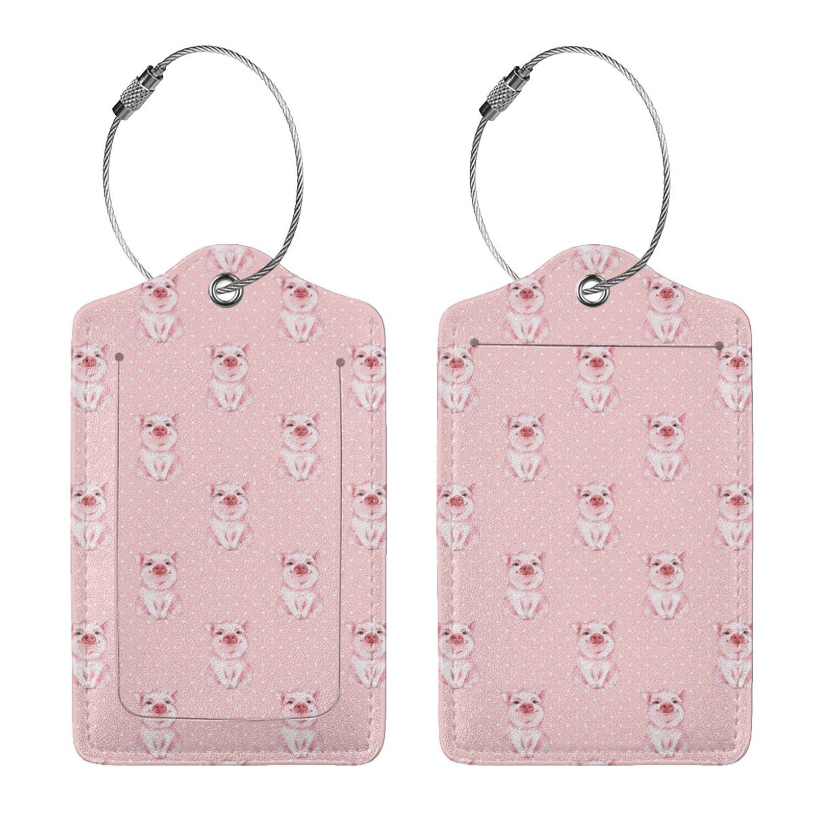 Rocae Pig Polka Dot for Leather Luggage Baggage Tags ID Label Privacy ...
