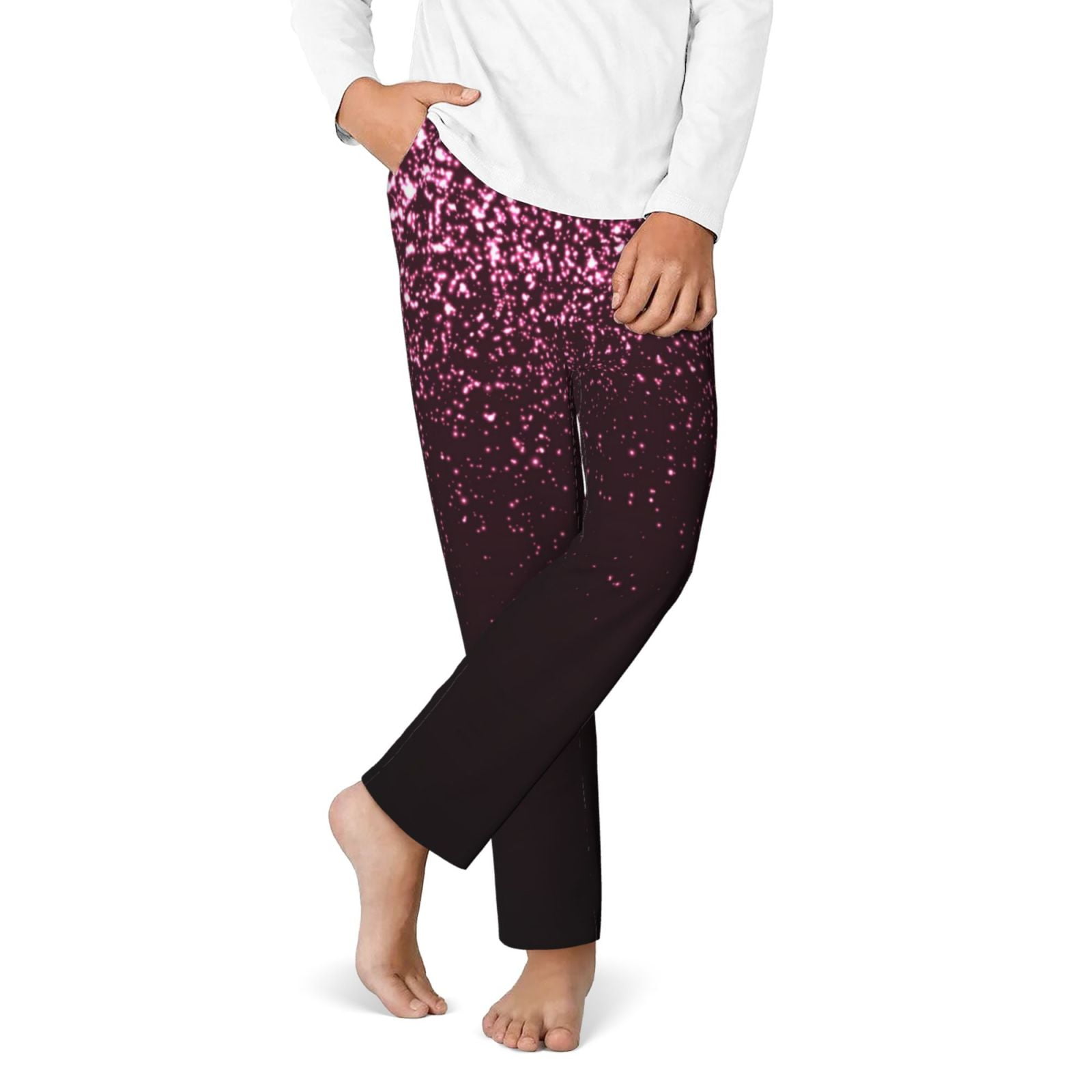 Rocae Pink Glitter Sparkles A for Teenagers' Pajama Pants,Girls lounge ...