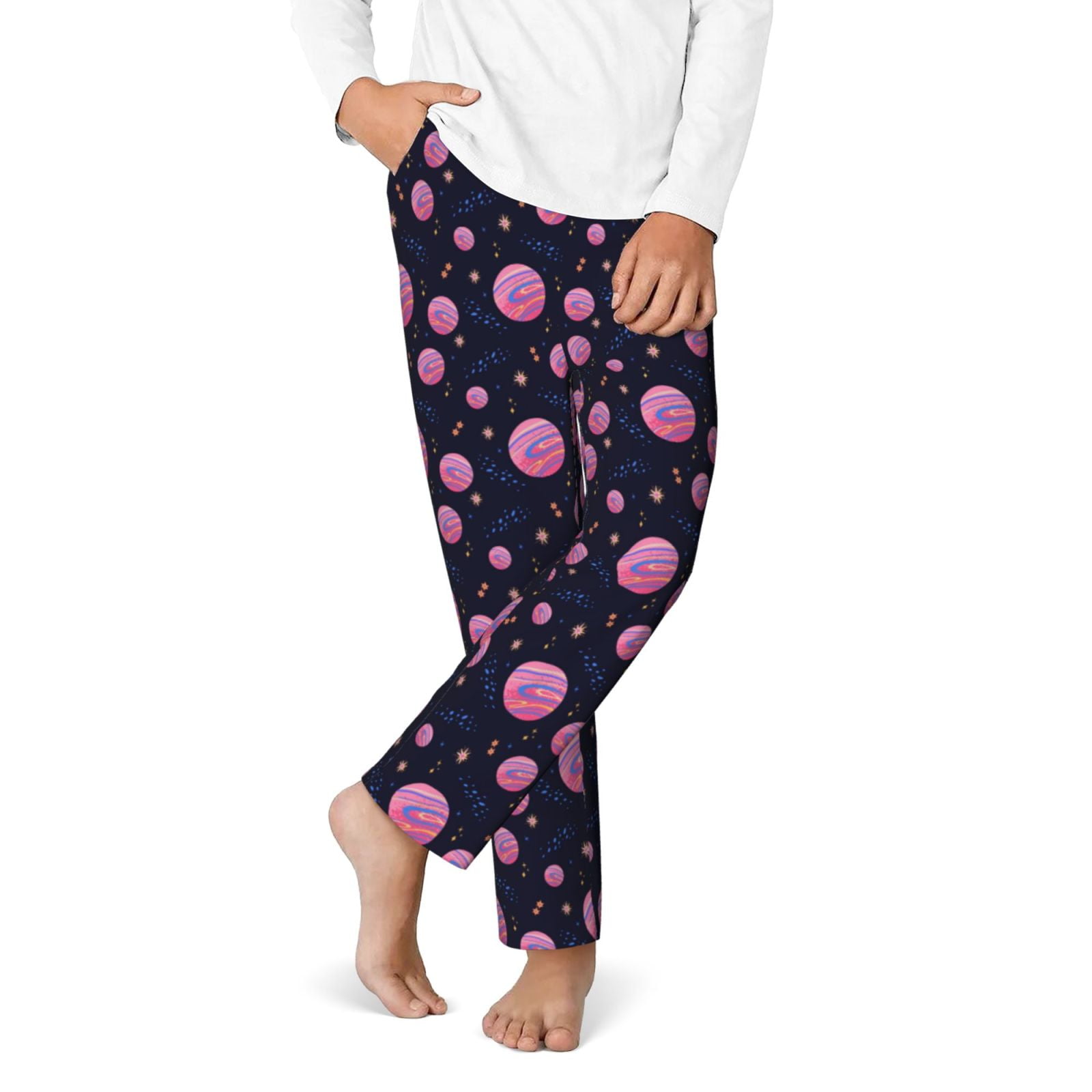 Rocae Pink Planets And Stars for Teenagers' Pajama Pants,Girls lounge ...