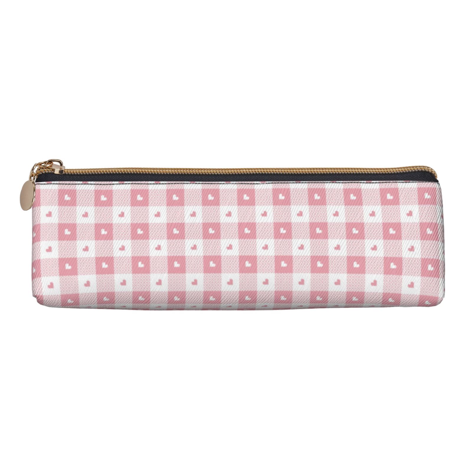 Rocae Plaid Heart for Leather Pencil Case - Zippered Pen Case ...