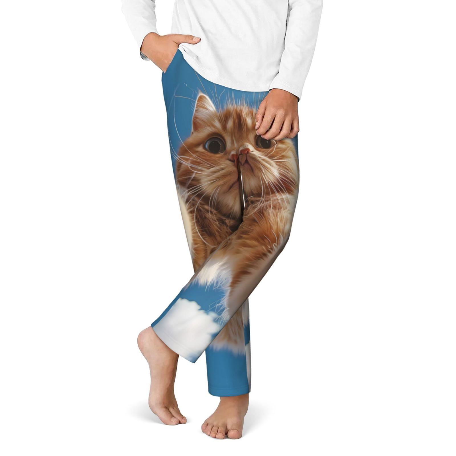 Rocae Playful Cat Fisheye View for Teenagers' Pajama Pants,Girls lounge ...