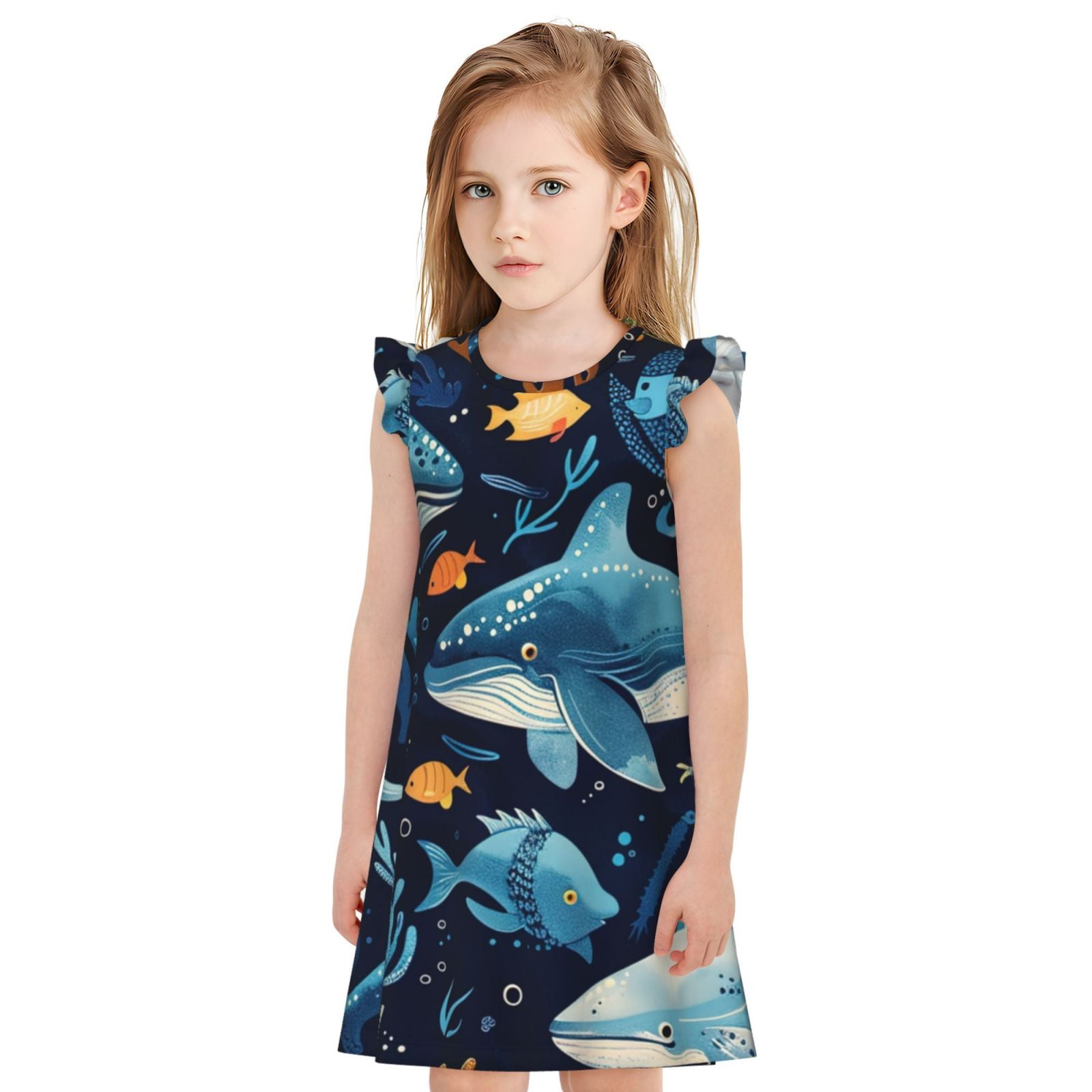 Rocae Playful Whales Underwater Scene for Girls Nightgowns Pajamas ...