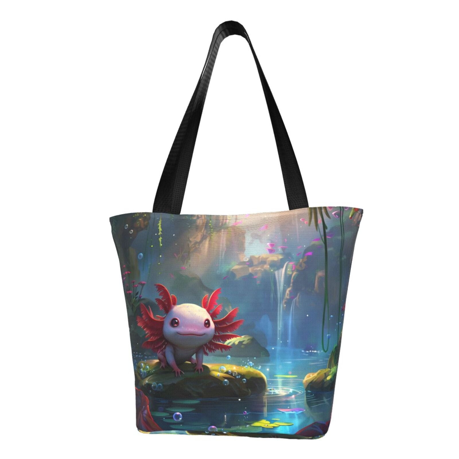 Rocae Pond Cute Axolotl for Shoulder Bags for Women Tote Bag for Women ...