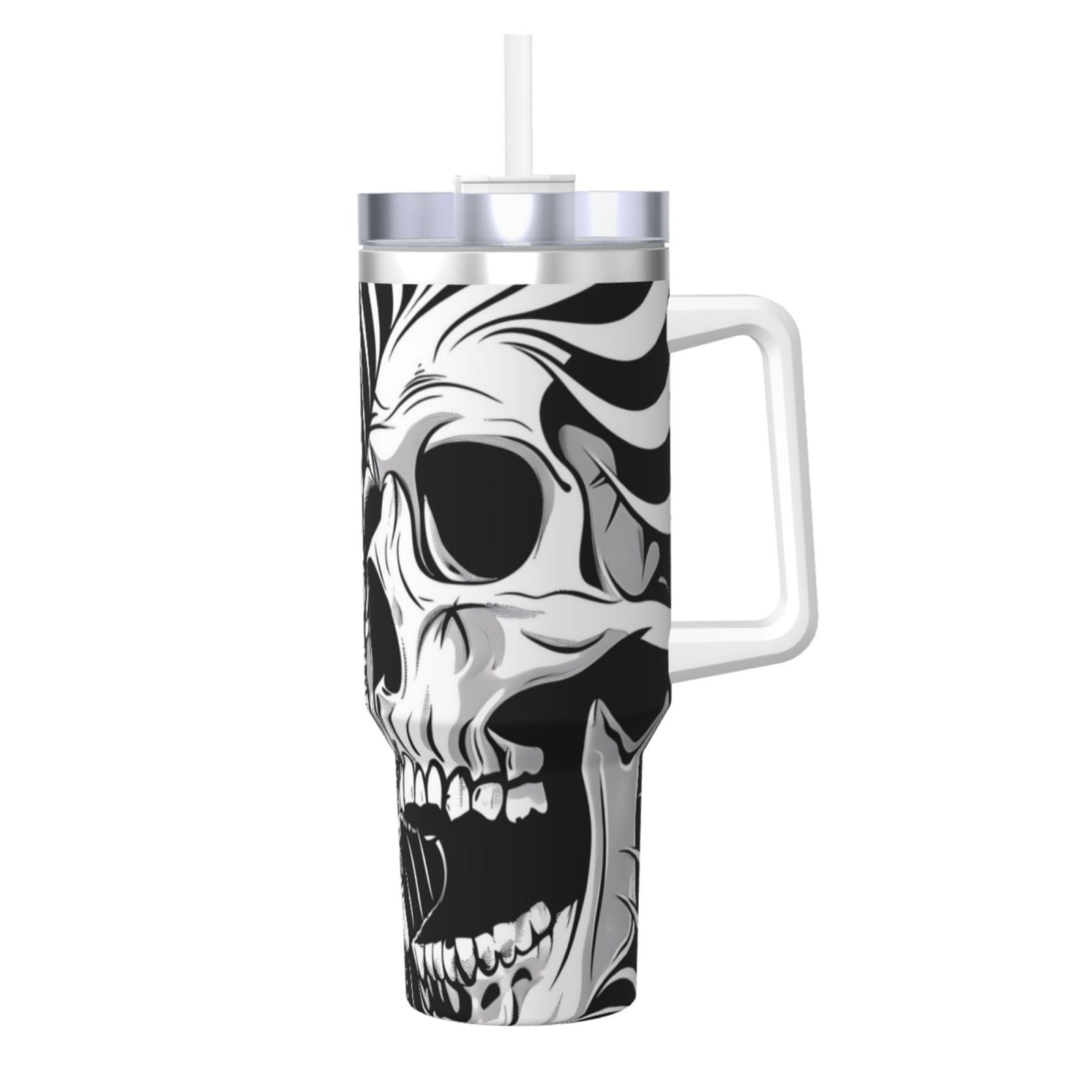 Rocae Psychedelic Skull Illusion Art for 40OZ Ice Bully With Handle ...