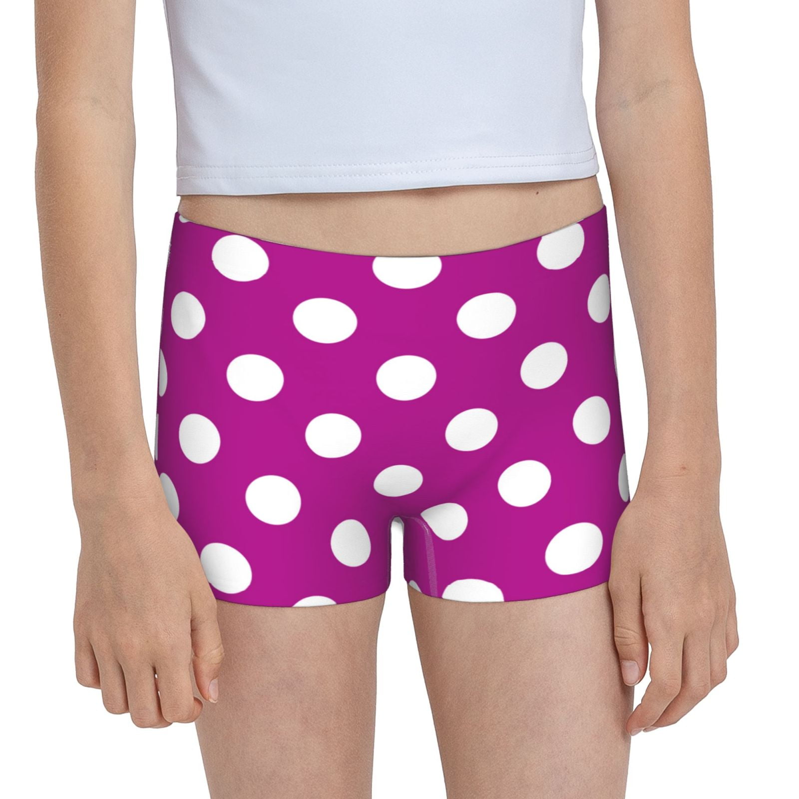 Rocae Purlpe And White Polka Dot for Girls' Cotton Boxer Briefs, Soft ...