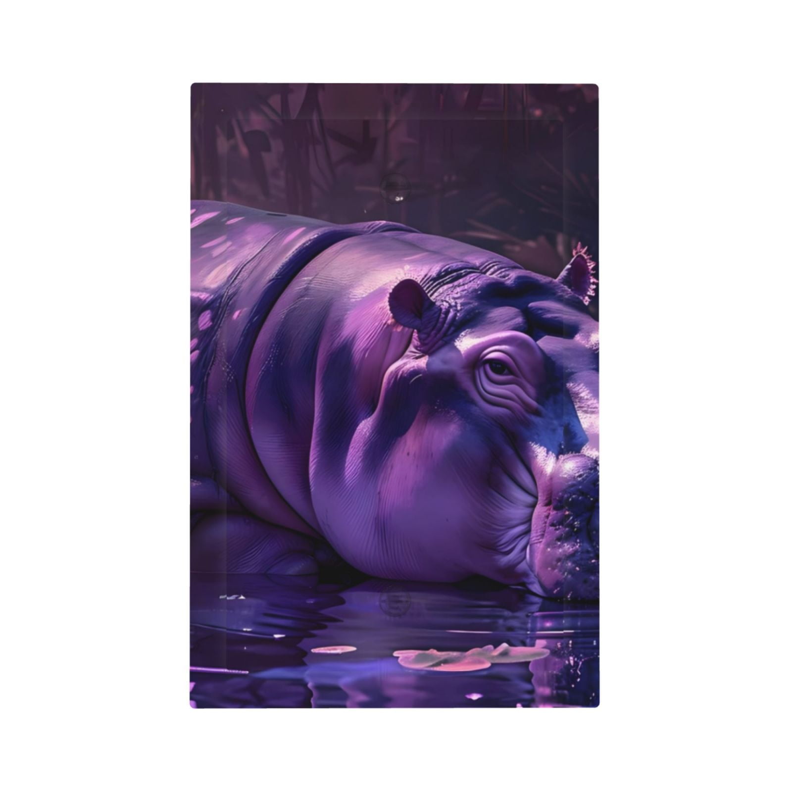 Rocae Purple Hippo In Water for Decorator Light Switch or Receptacle ...