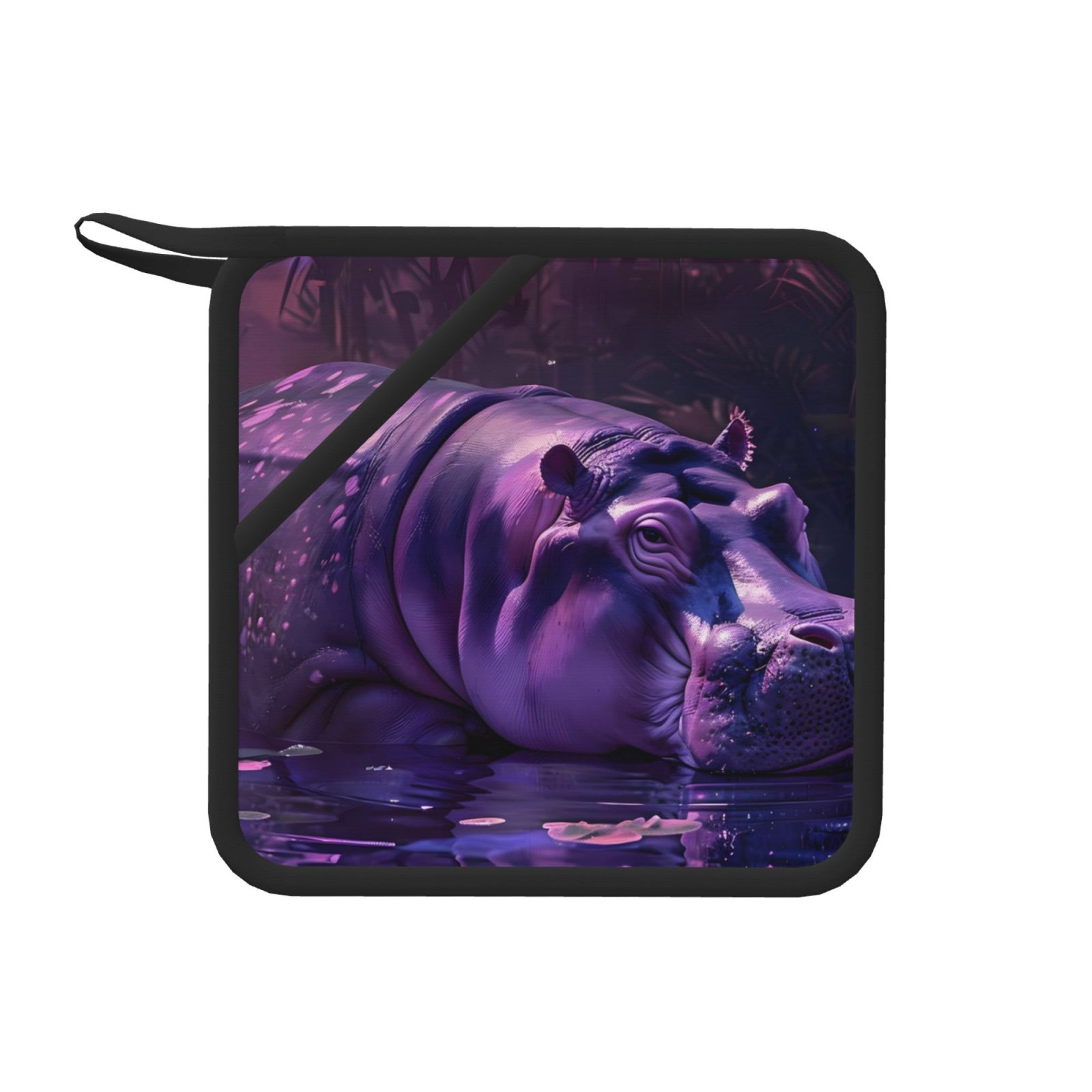 Rocae Purple Hippo In Water for Square Silicone Anti-scalding Mat ...