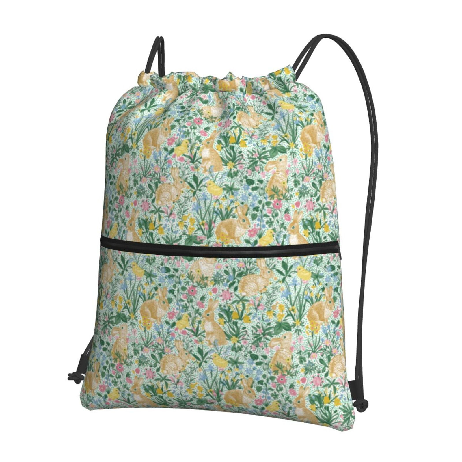 Rocae Rabbit And Chick for Drawstring zipper Backpack Gym Backpack Bag ...