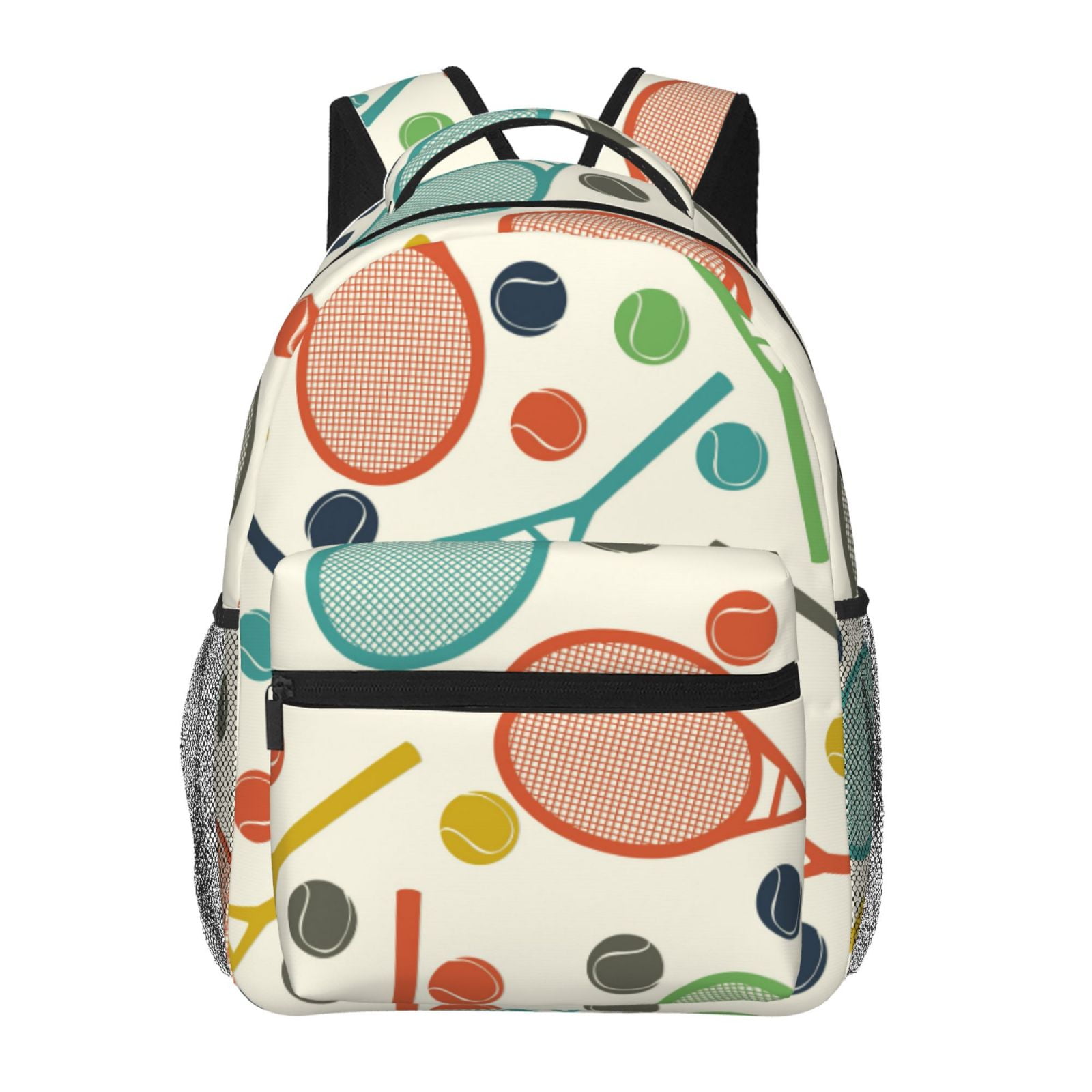 Rocae Racket and Tennis Ball Print Lightweight Casual Backpack Travel ...