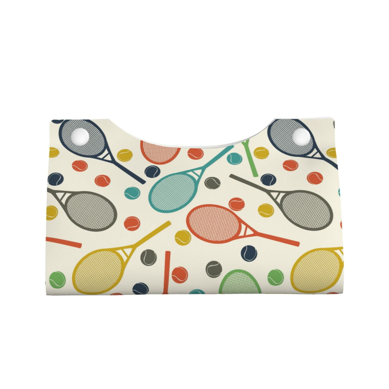 Rocae Racket and Tennis Ball Print Long Tissue Box Lid Durable Leather ...
