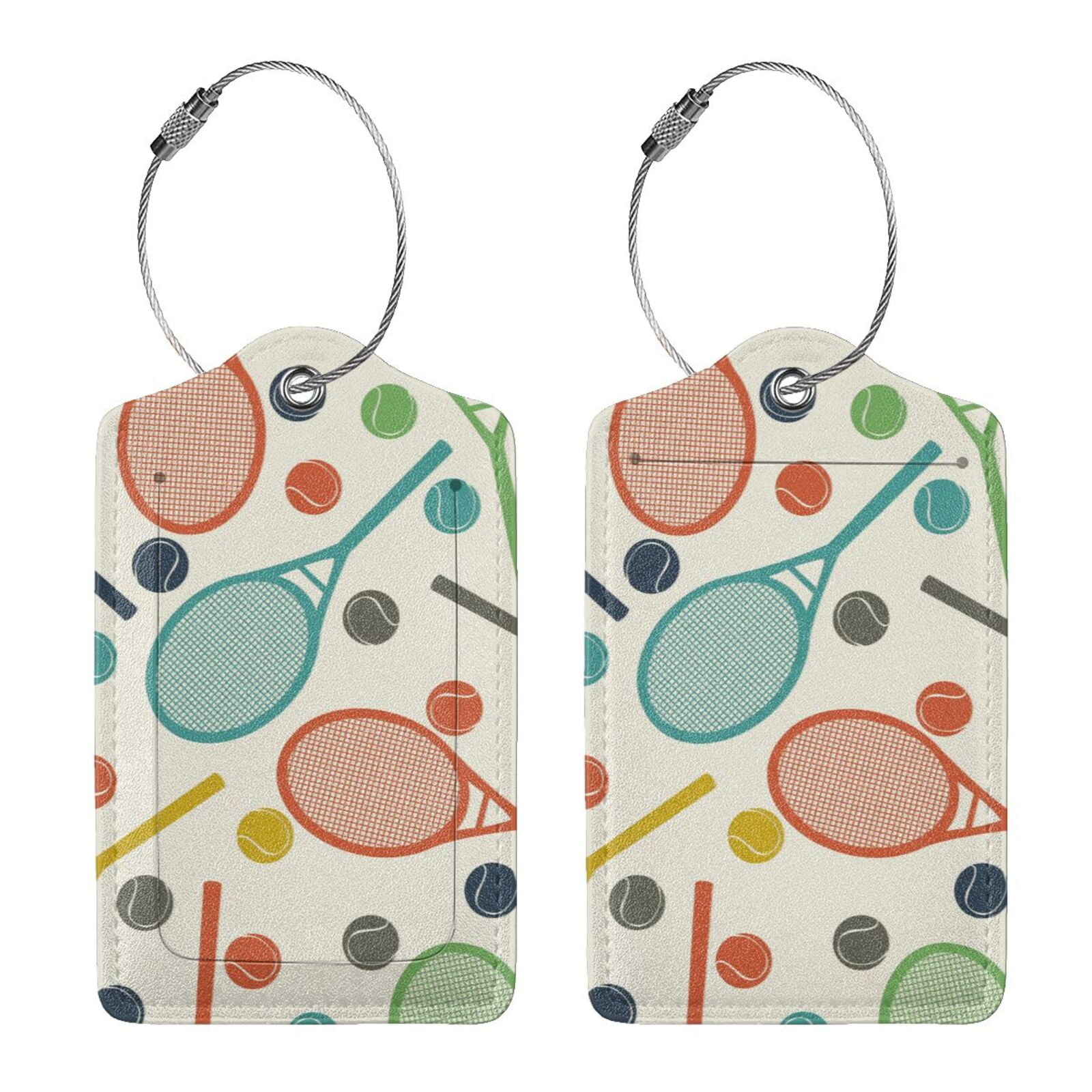 Rocae Racket and Tennis Ball for Leather Luggage Baggage Tags ID Label ...