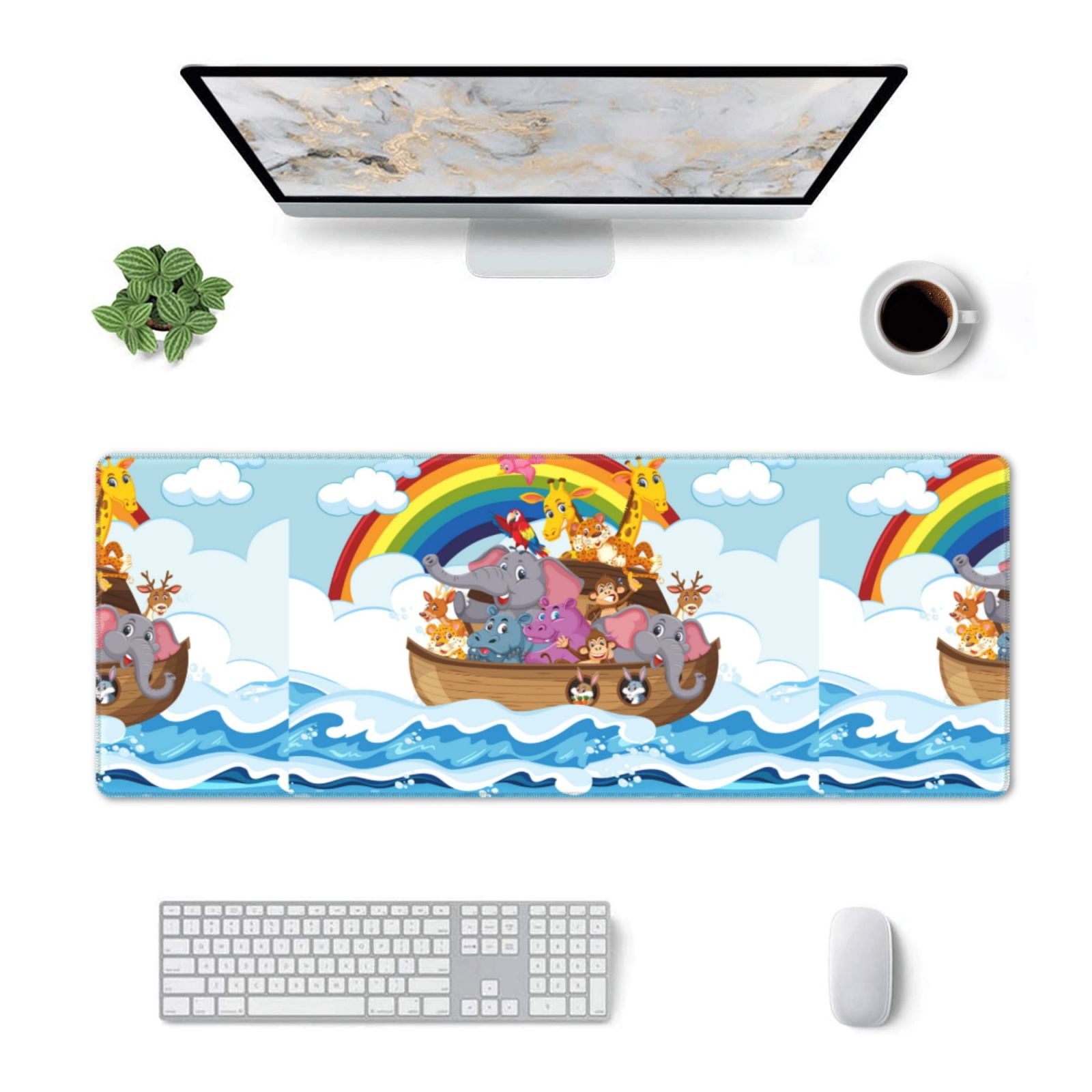 Rocae Rainbow Animals on Noah's Ark for Gaming Mouse Pad, Mouse Pad ...