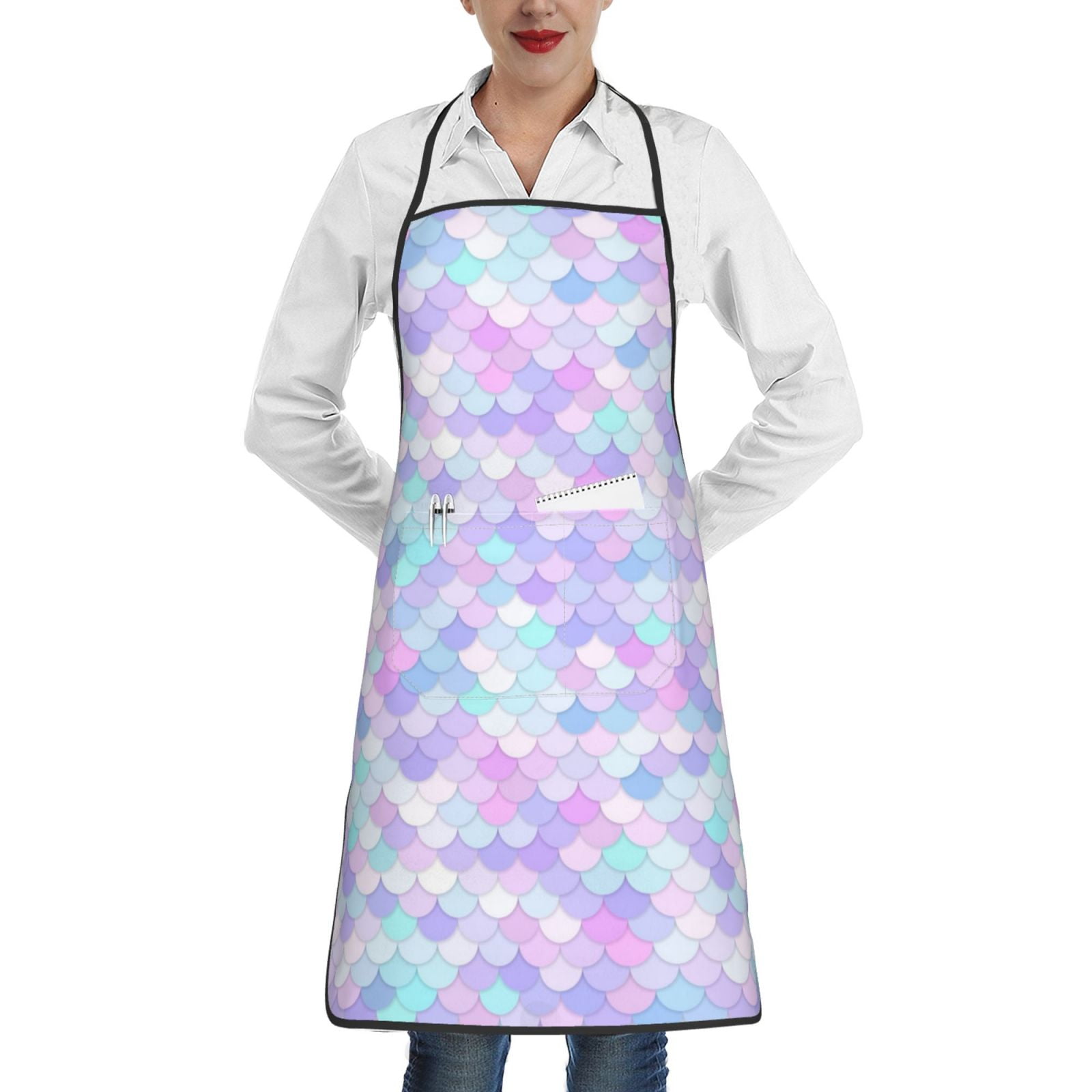 Rocae Rainbow Scales for Kitchen Aprons for Women Adjustable Cooking ...