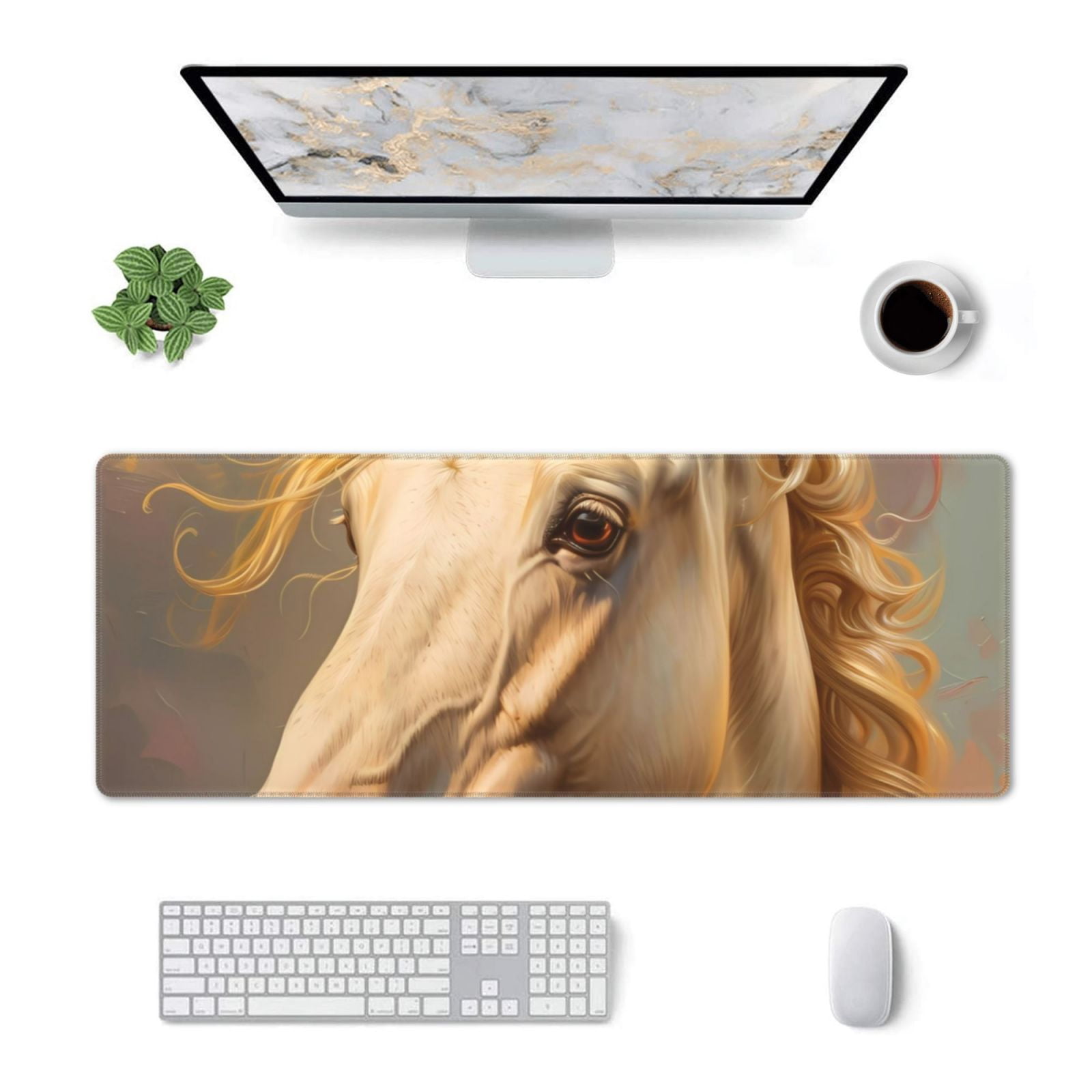 Rocae Rainbow White Horse for Gaming Mouse Pad, Mouse Pad Large, Office ...