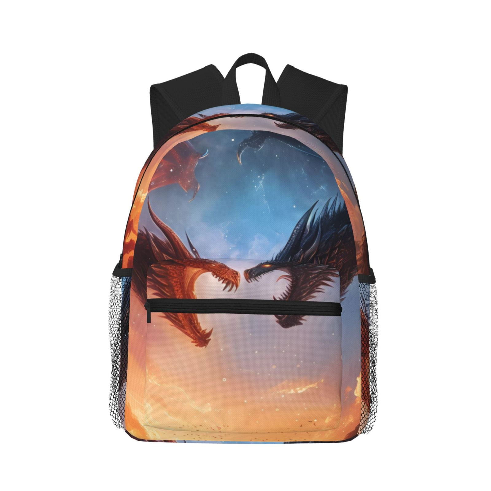 Rocae Red And Blue Fire Cloud Dragon for Lightweight Casual Backpack ...