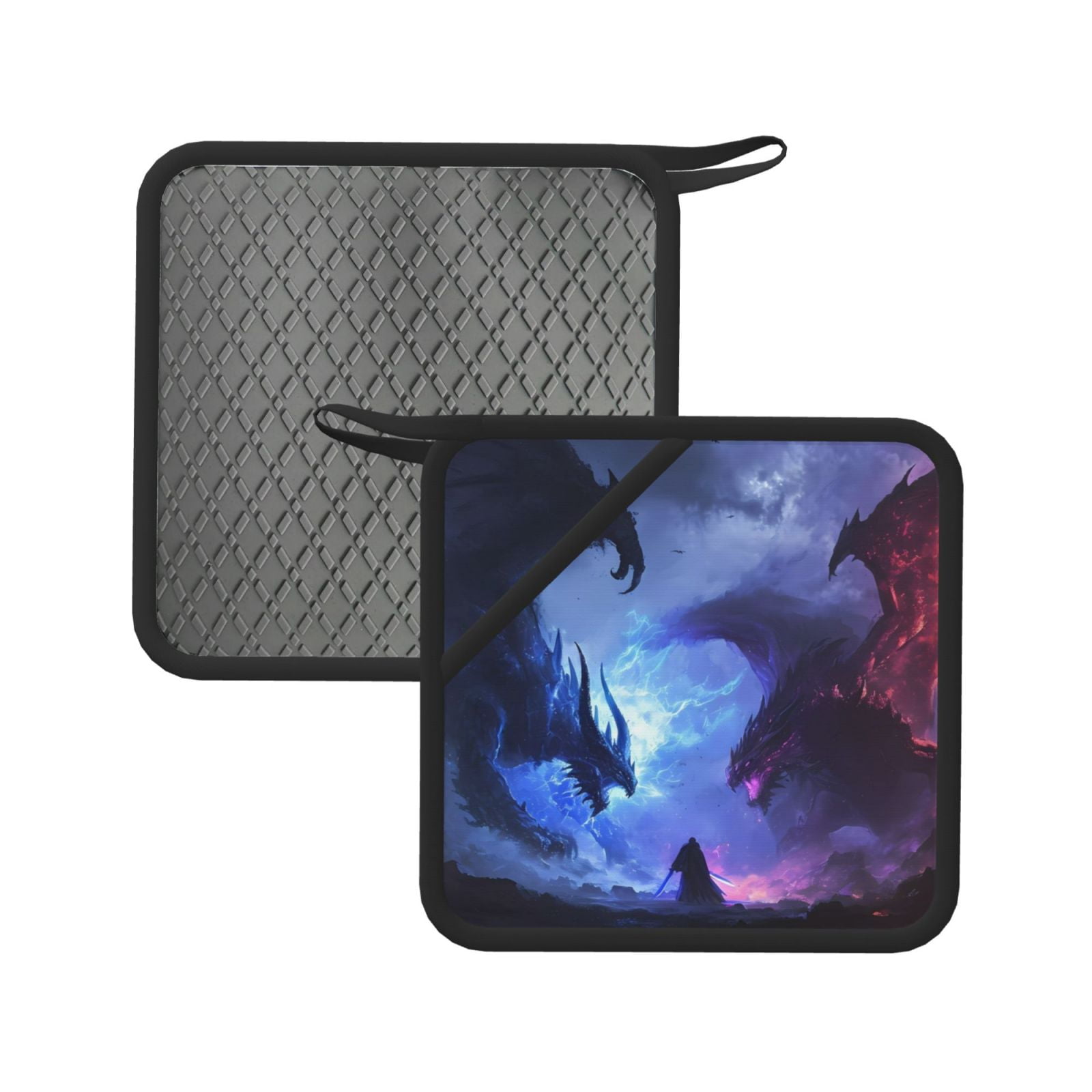 Rocae Red And Blue Fire Dragon for Square Silicone Anti-scalding Mat ...