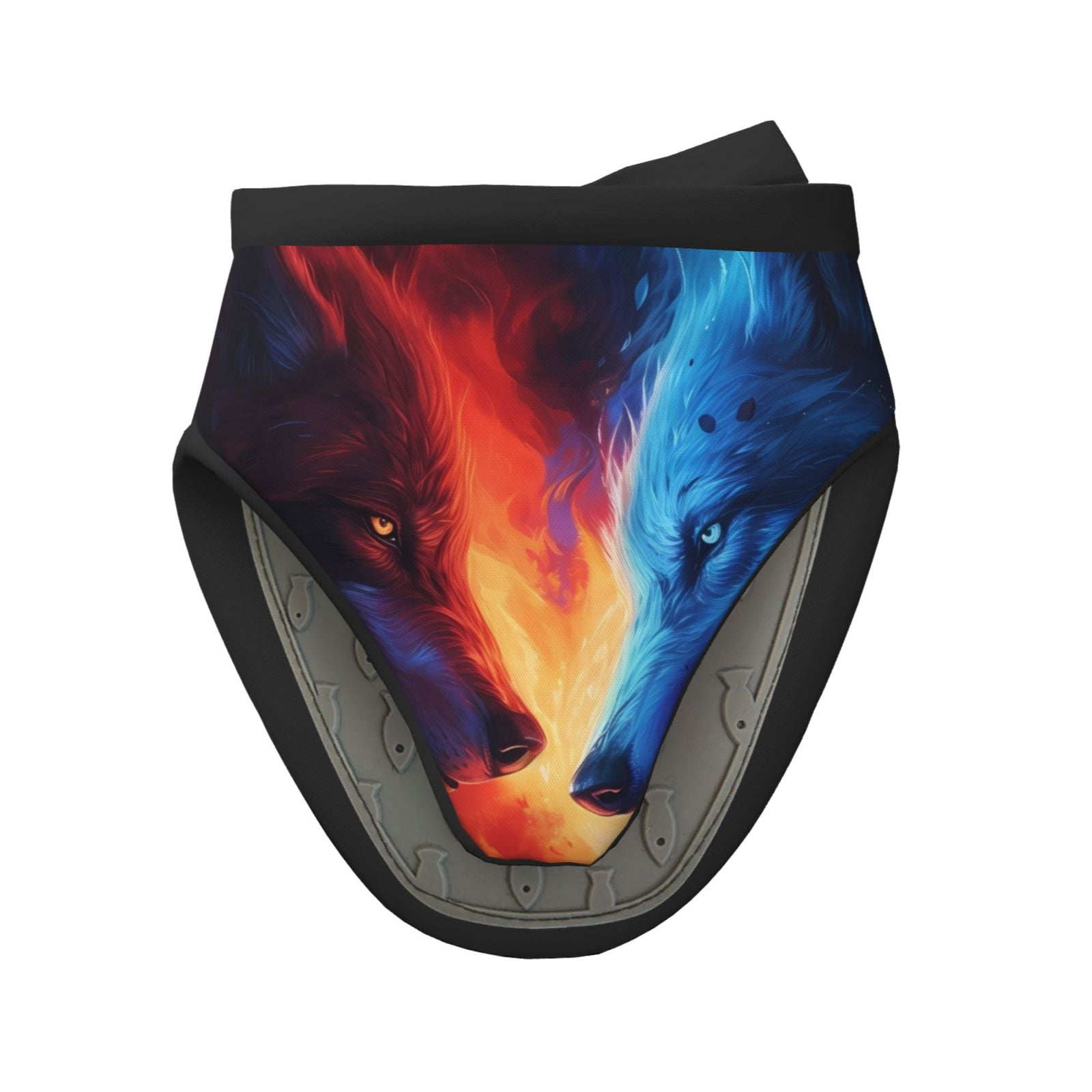 Rocae Red And Blue Fire Wolf for Mini Oven Mitts Rubber Oven Glove ...
