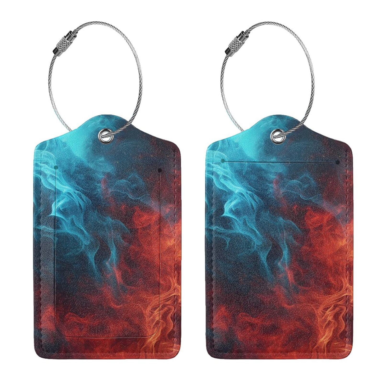 Rocae Red And Blue Fire for Leather Luggage Baggage Tags ID Label ...