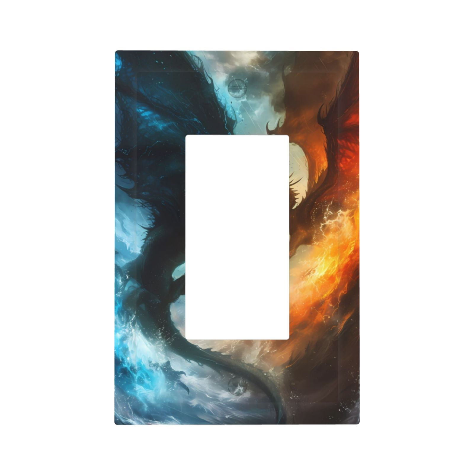 Rocae Red And Blue Flame Wave Dragon for Decorator Light Switch or ...