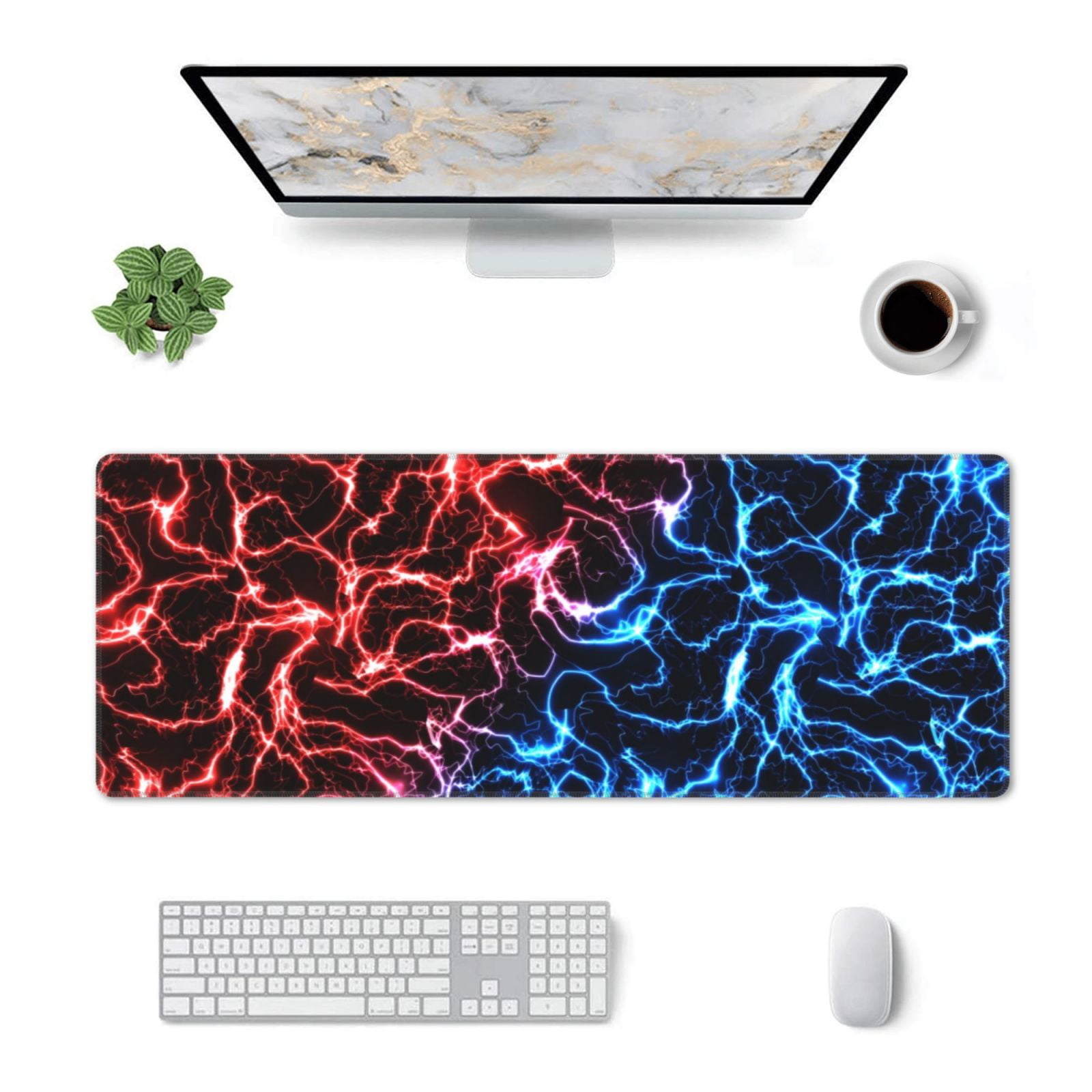 Rocae Red And Blue Lightning for Gaming Mouse Pad, Mouse Pad Large ...