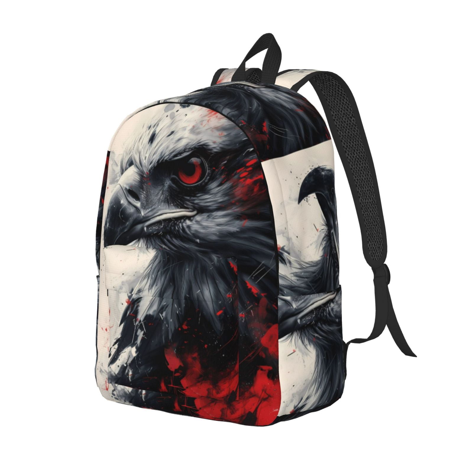 Rocae Red Black Ink Style Bald Eagle for Canvas College Laptop Backpack ...
