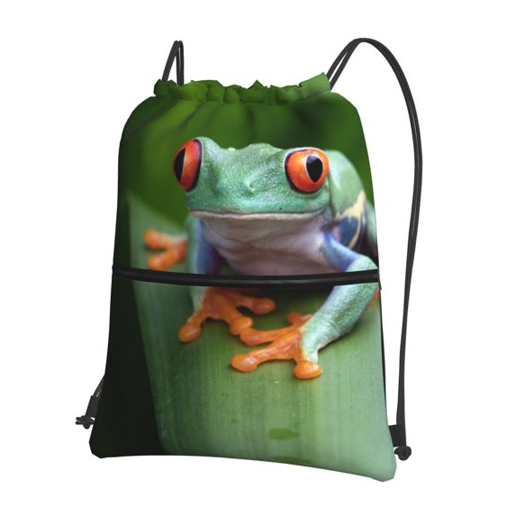 Rocae Red-Eyed Tree Frog for Drawstring zipper Backpack Gym Backpack ...