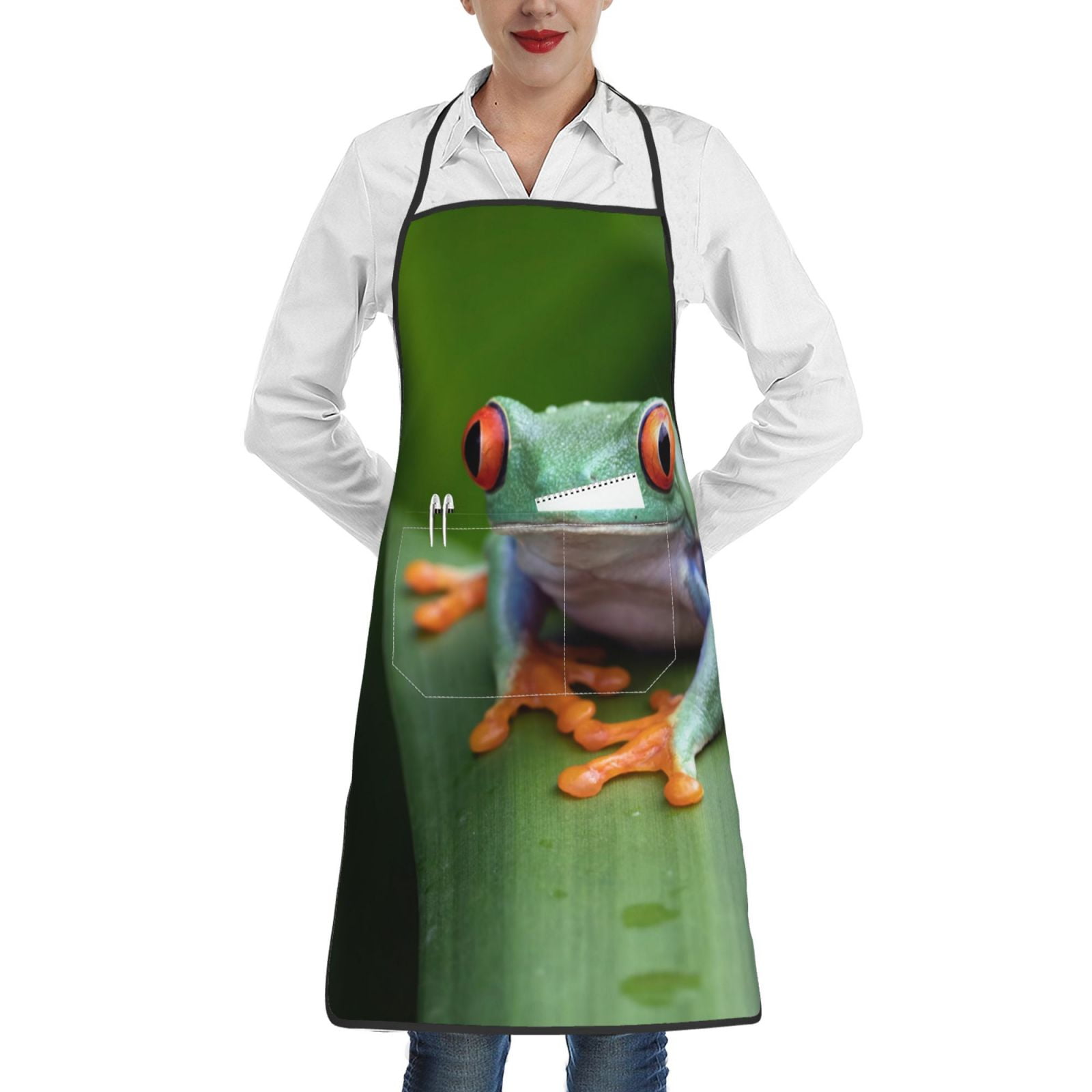 Rocae Red-Eyed Tree Frog for Kitchen Aprons for Women Adjustable ...