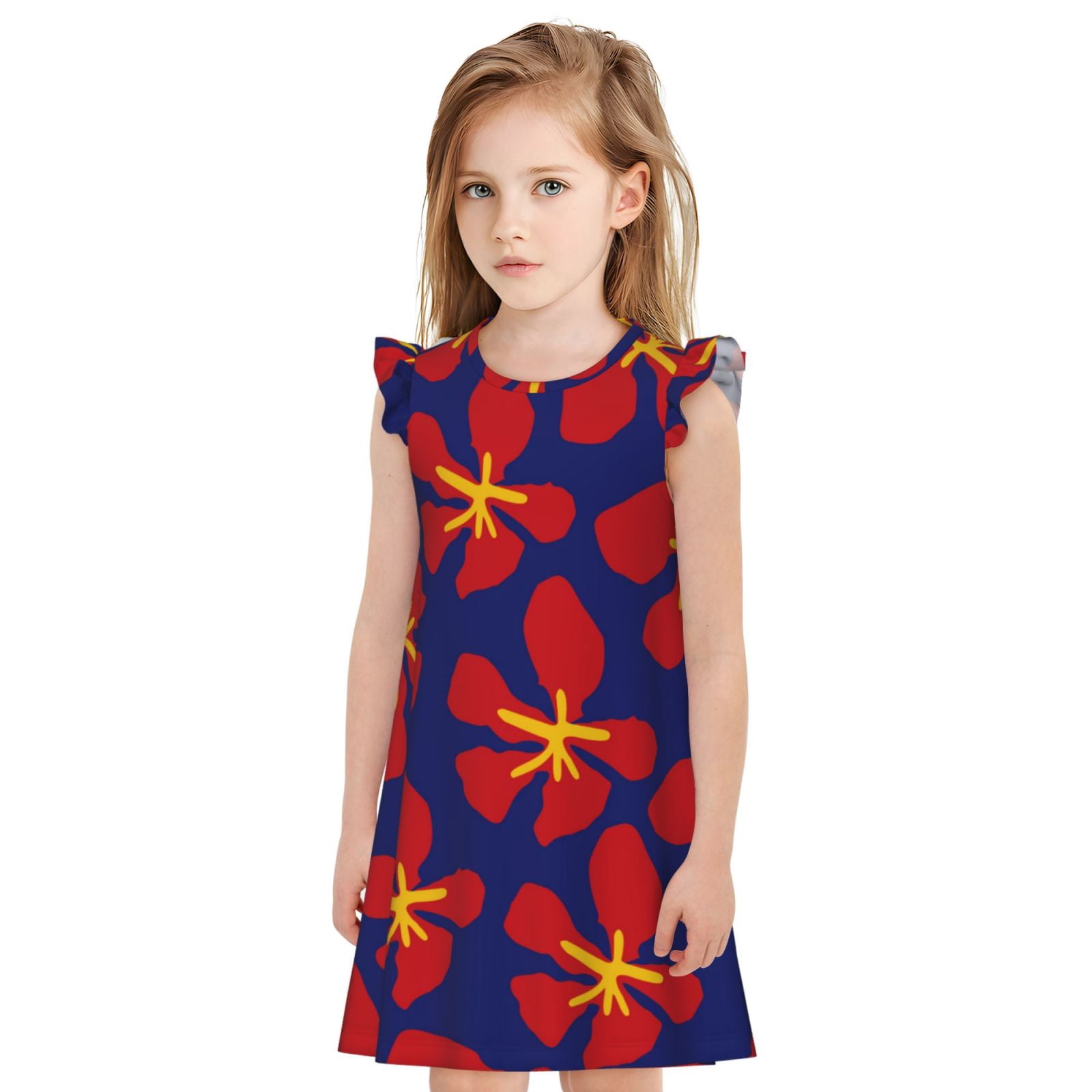 Rocae Red Floral for Girls Nightgowns Pajamas Dress Soft Sleepwear ...