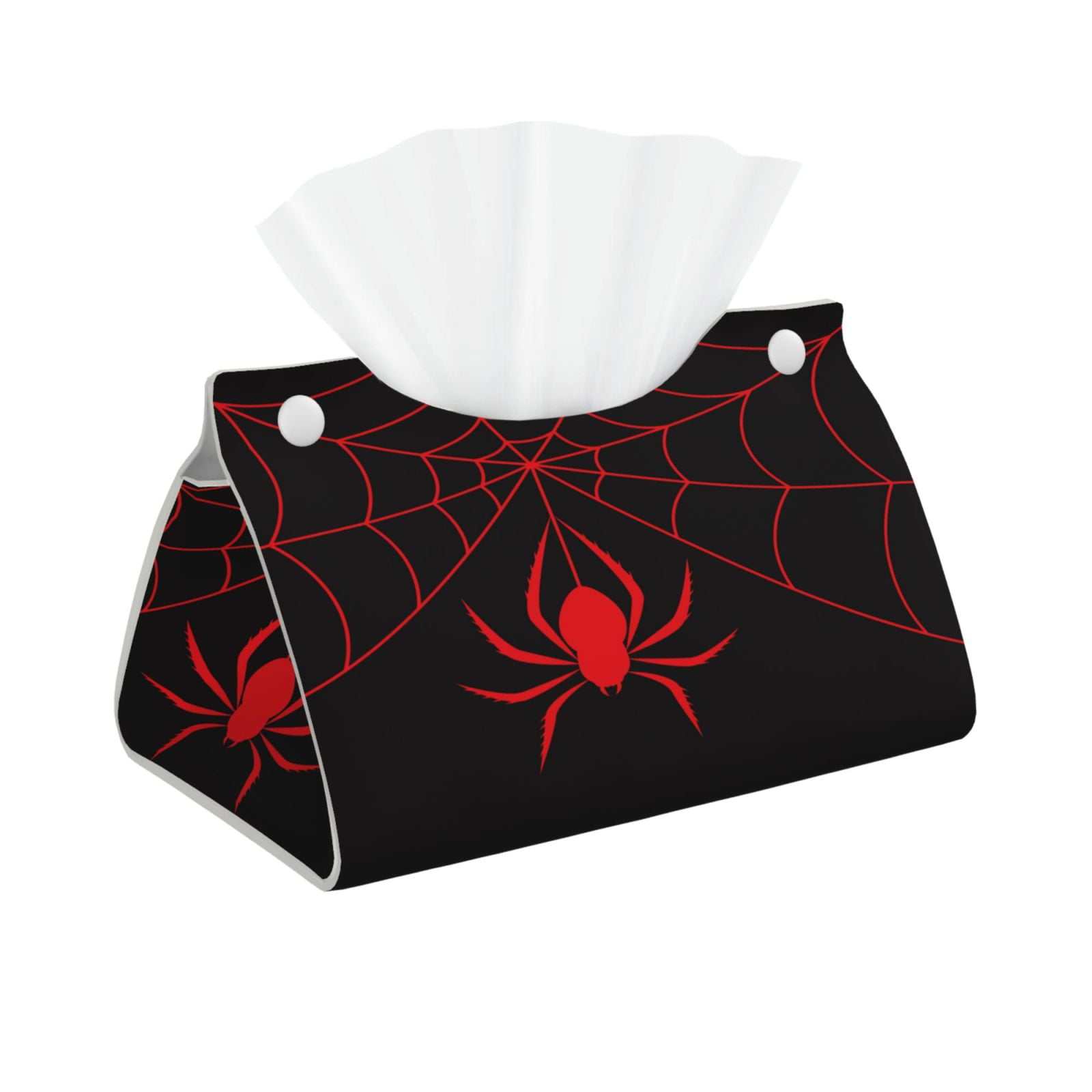 Rocae Red Spider Print Long Tissue Box Lid Durable Leather Tissue Box ...