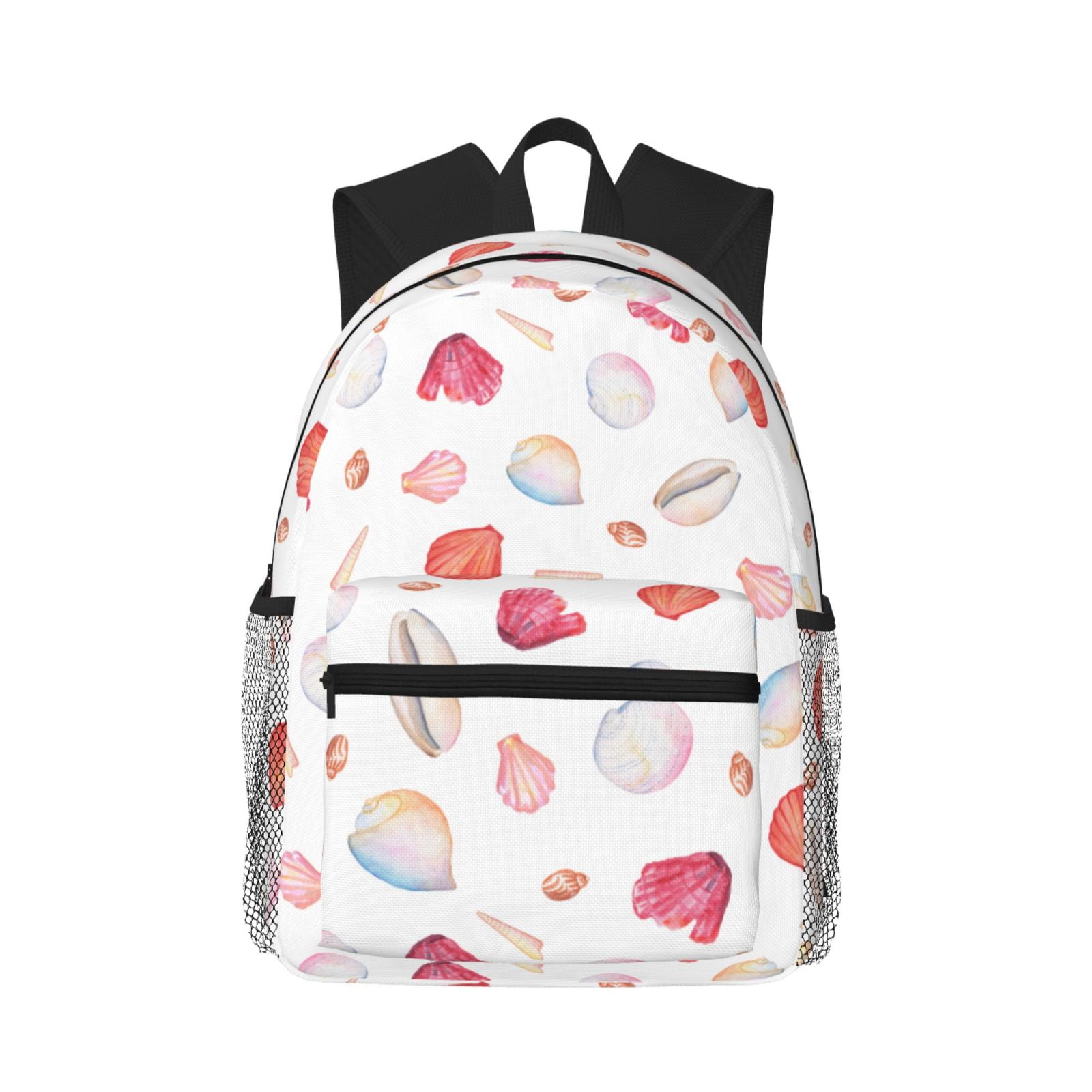 Rocae Red coral and scallop seashell for Lightweight Casual Backpack ...