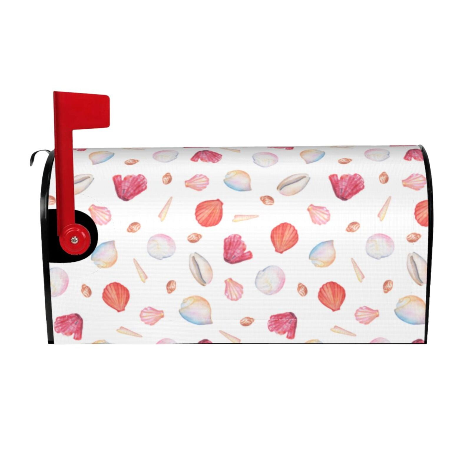 Rocae Red coral and scallop seashell for Mailbox Covers Protection ...