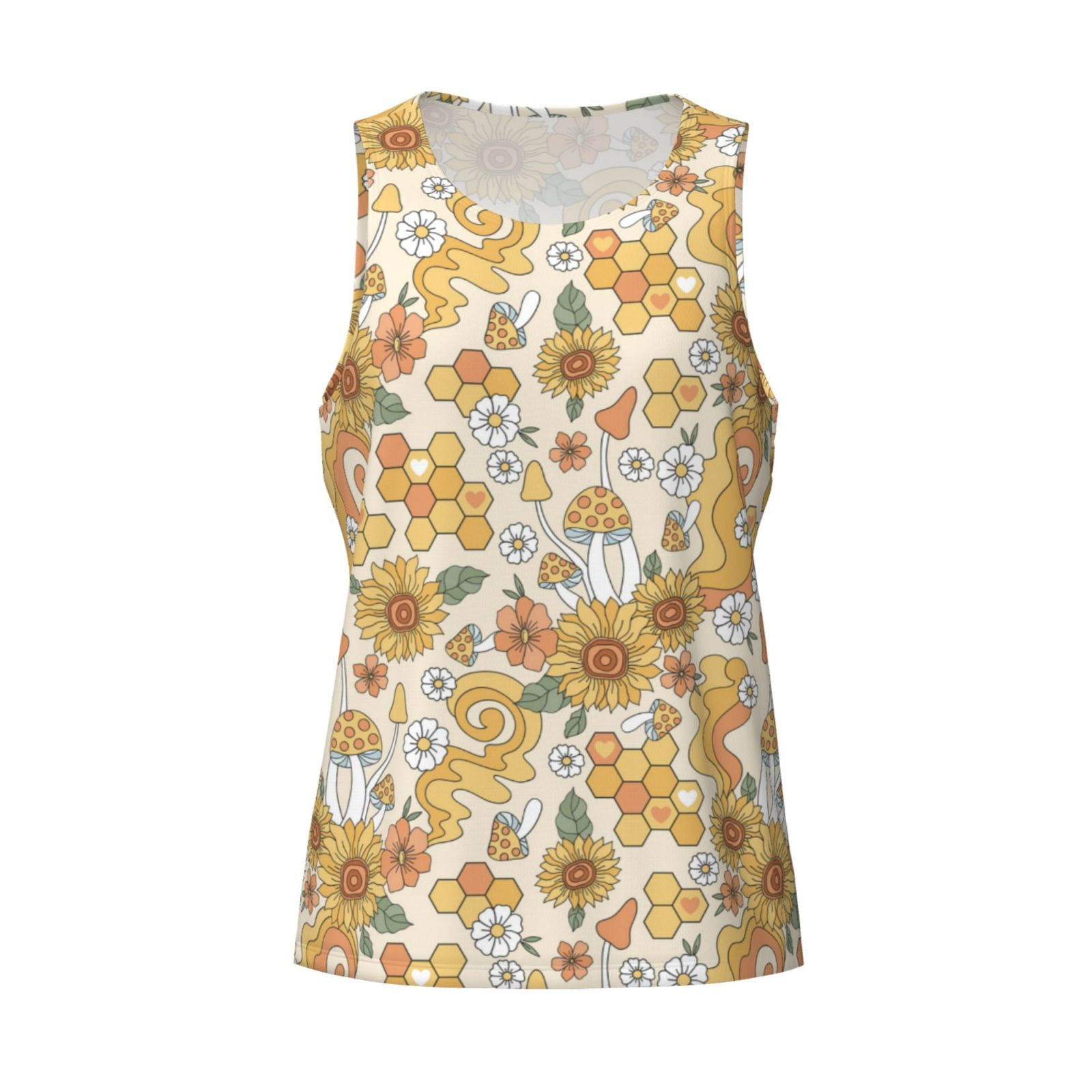 Rocae Retro 70s 60s Flower for Men's Workout Tank Top Men's Running ...