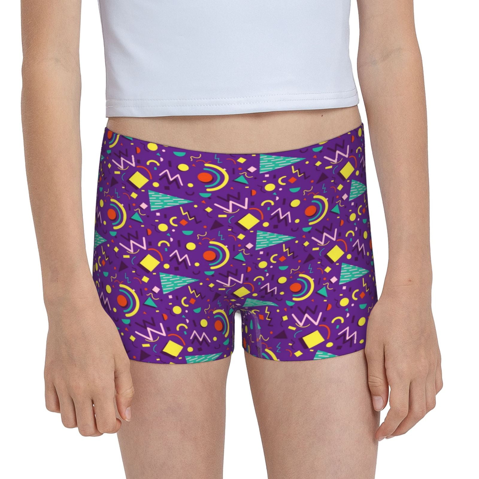 Rocae Retro 80s Style for Girls' Cotton Boxer Briefs, Soft Mid-rise ...