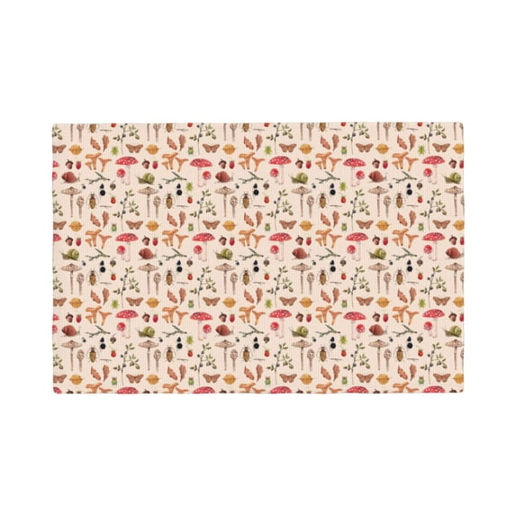 Rocae Retro Autum Mushrooms Printed Heat Resistant Place Mats,Classic ...