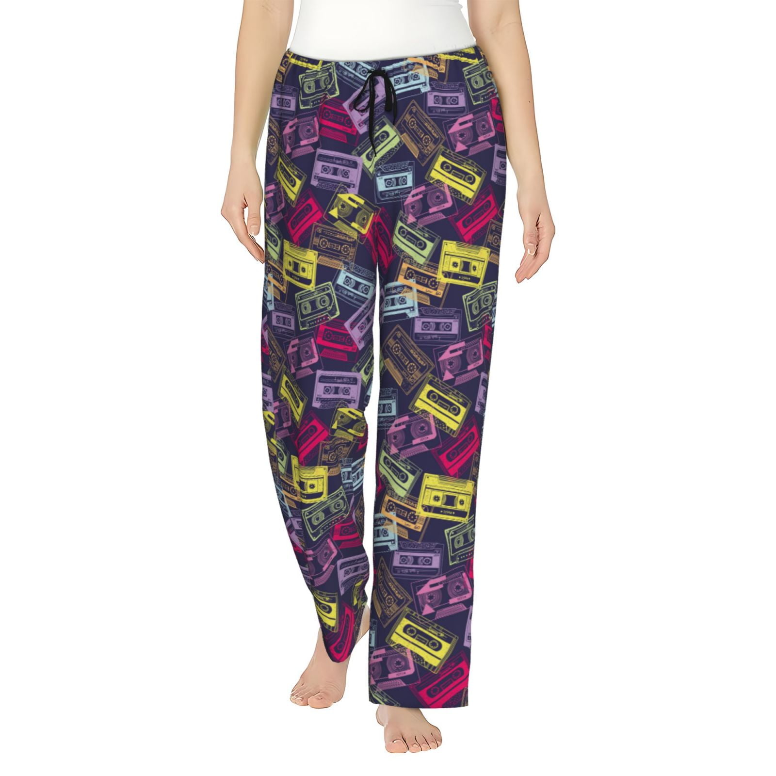 Rocae Retro Cassette Music for Women's Pajama Pants Pj Pants Lounge Pants-Medium - Walmart.com