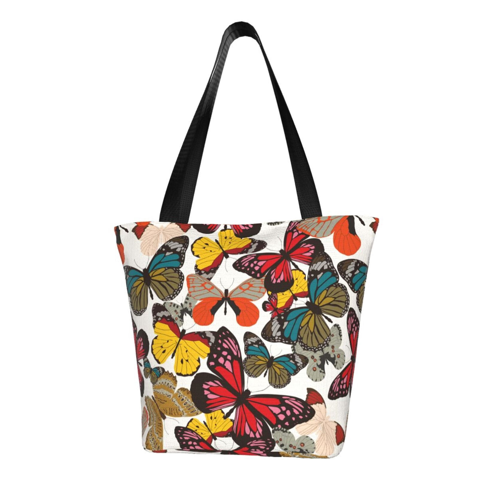 Rocae Retro Floral Butterfly for Shoulder Bags for Women Tote Bag for ...