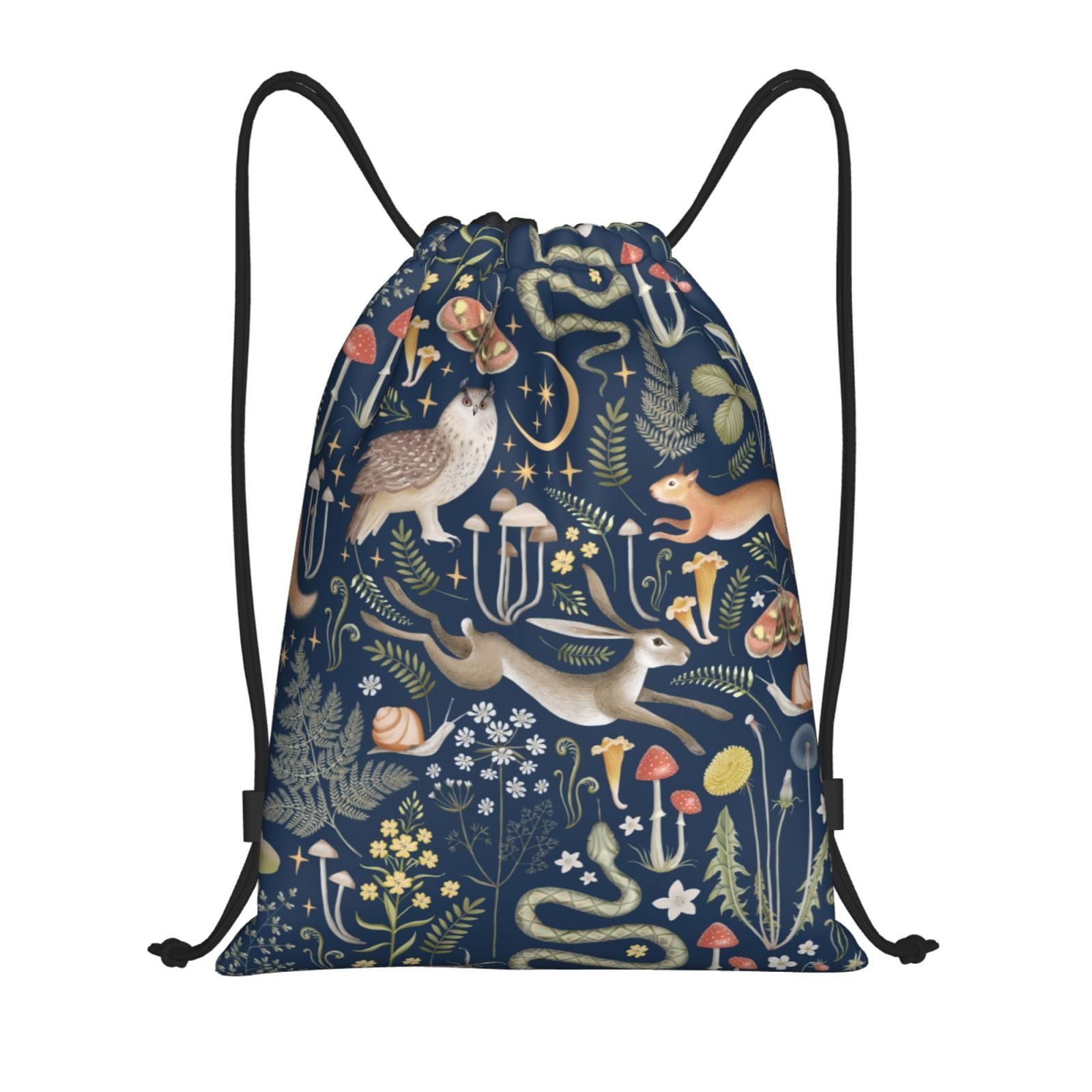 Rocae Retro Forest Animals for Gym Bag Drawstring Bags Gym Backpack for ...