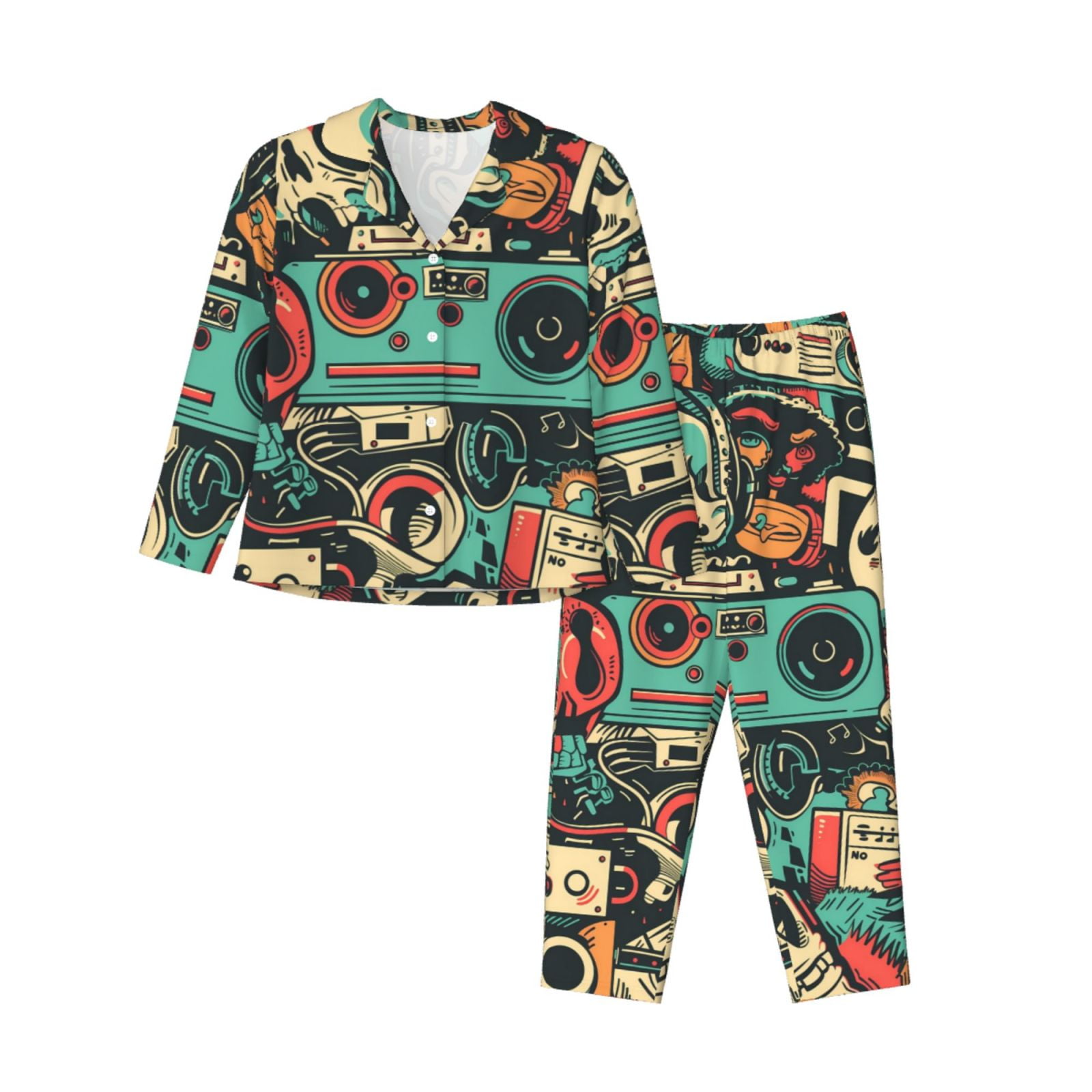 Rocae Retro Pop Art Collage for Pajamas for Women Set Lounge Sets Women ...