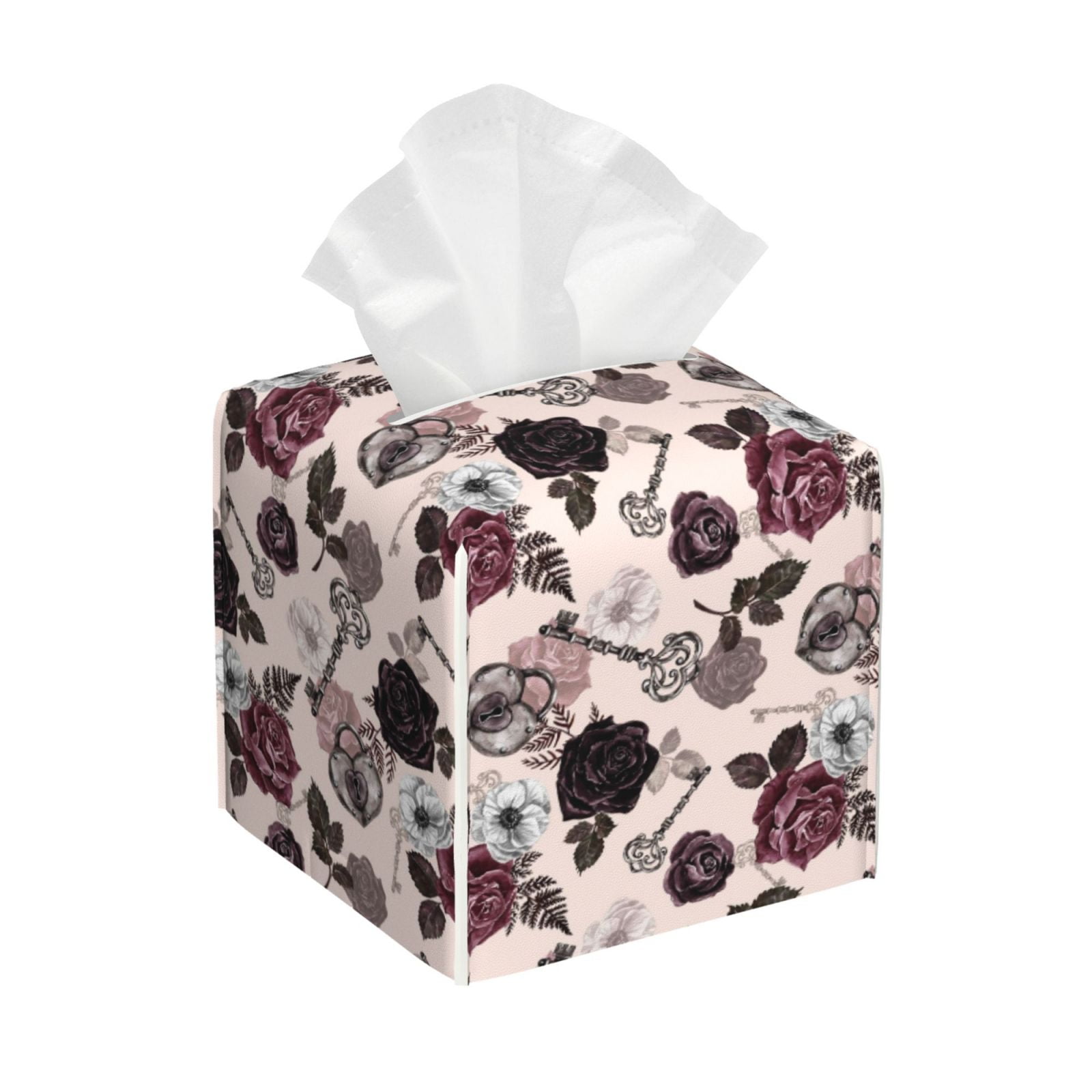 Rocae Retro Red Black Roses for High-grade Leather Tissue Box ...