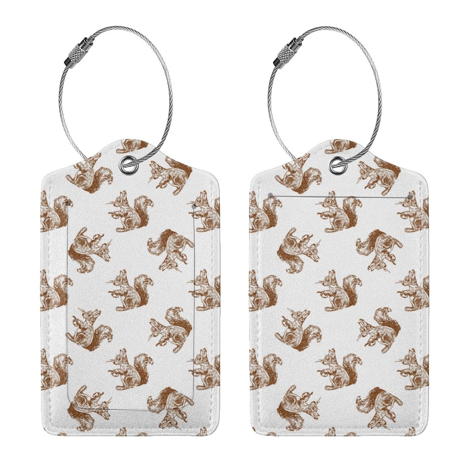 Rocae Retro Squirrel for Leather Luggage Baggage Tags ID Label Privacy ...