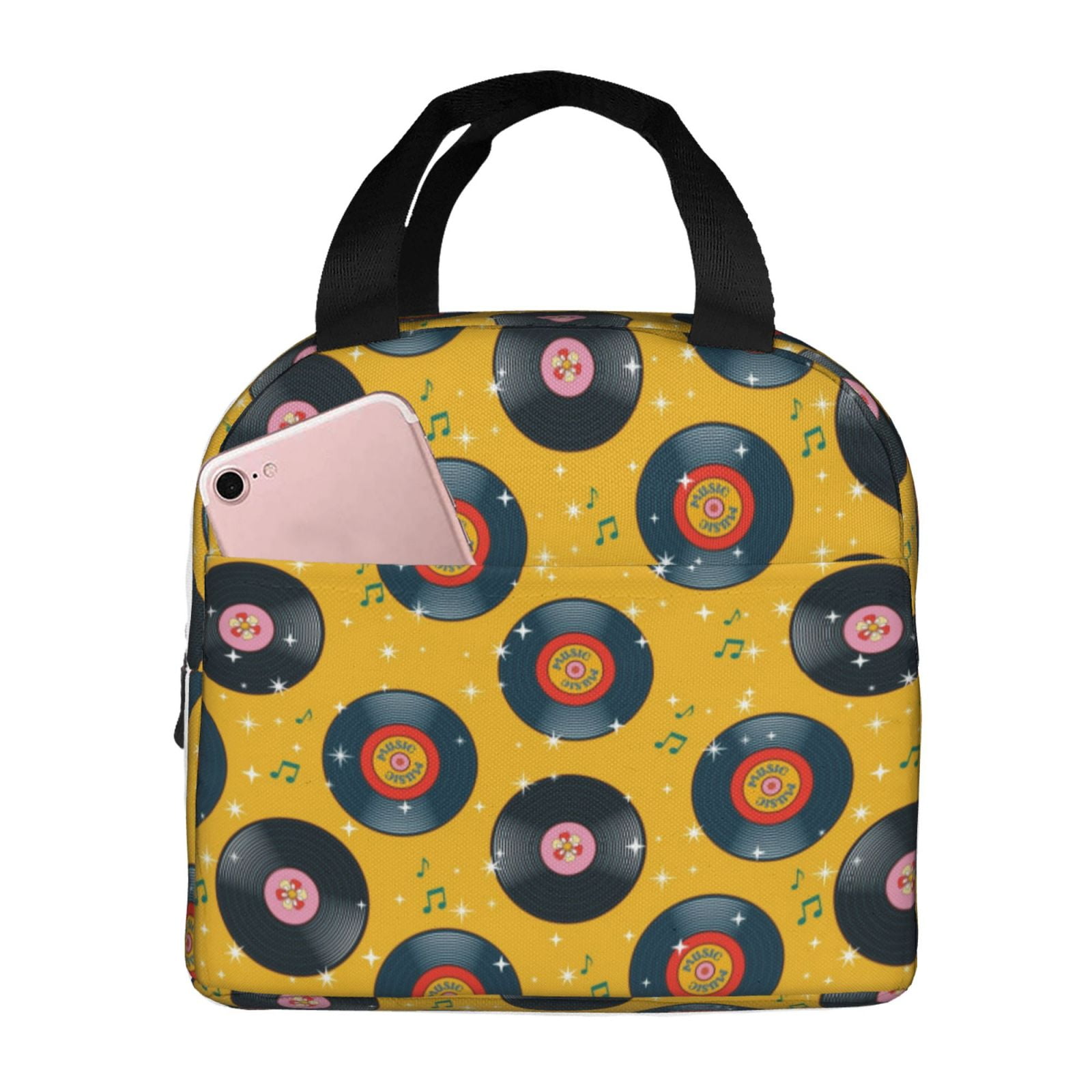 Rocae Retro Vinyl Records for Insulated Lunch Bag for Women Men,Large ...