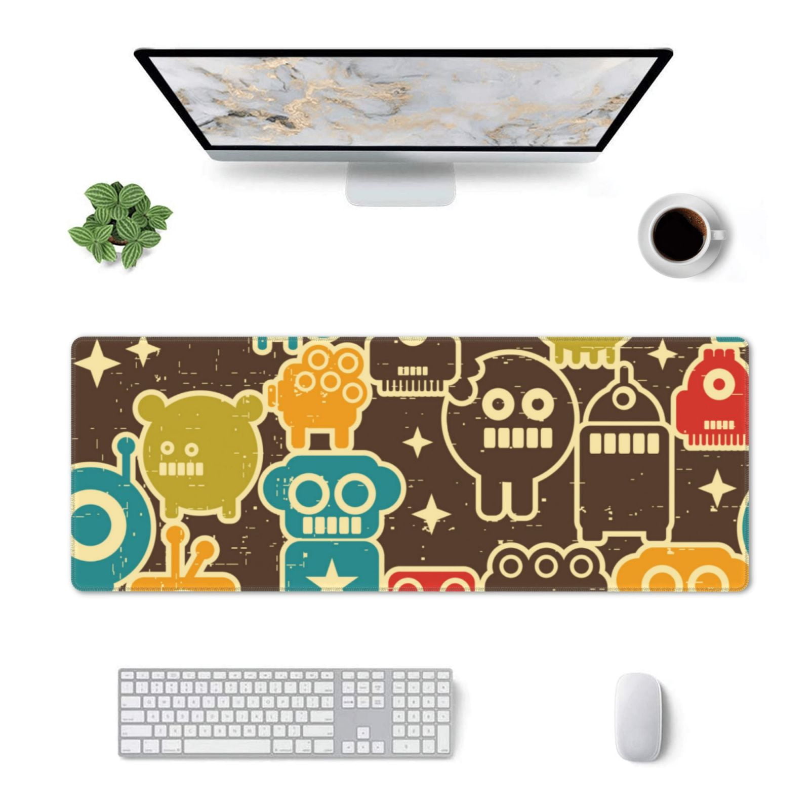 Rocae Robot and Monsters for Gaming Mouse Pad, Mouse Pad Large, Office ...