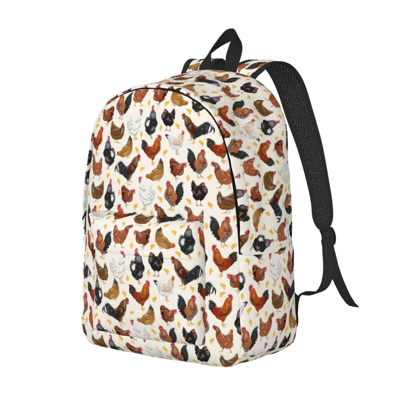 Rocae Roosters and Chickens for Canvas College Laptop Backpack for Men ...