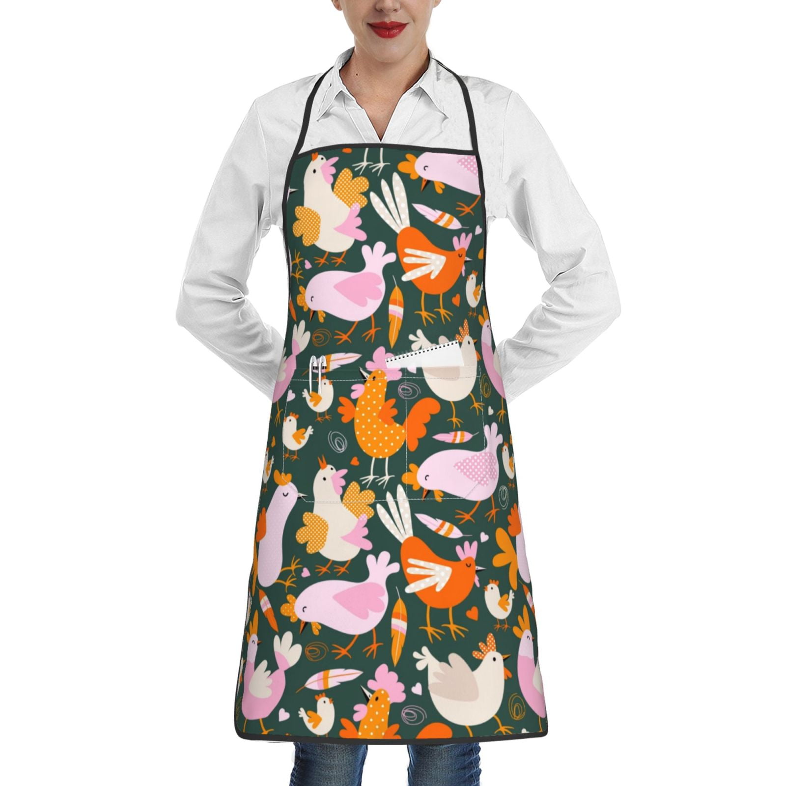 Rocae Roosters and Chicks for Kitchen Aprons for Women Adjustable ...