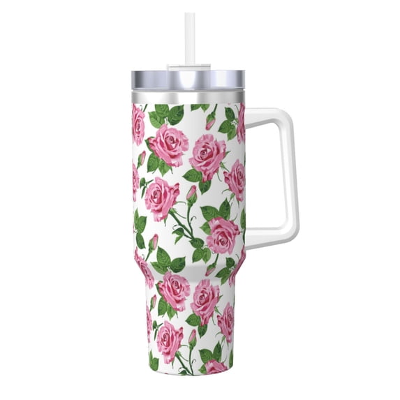 Rocae Rose Flowers for 40OZ Ice Bully With Handle Keeps Drinks Hot or ...