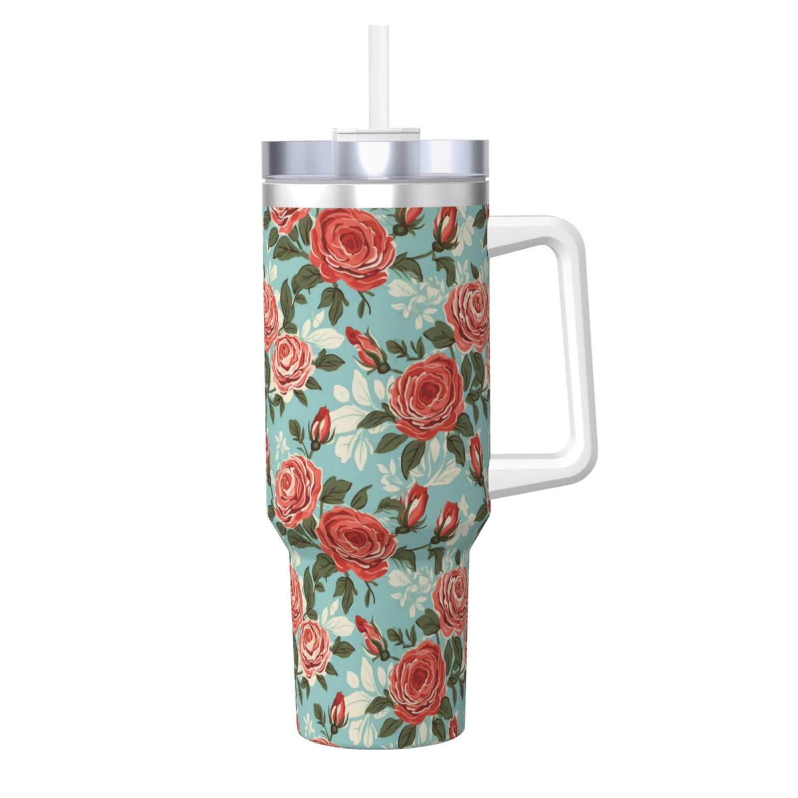 Rocae Rose Flowers for 40OZ Ice Bully With Handle Keeps Drinks Hot or ...