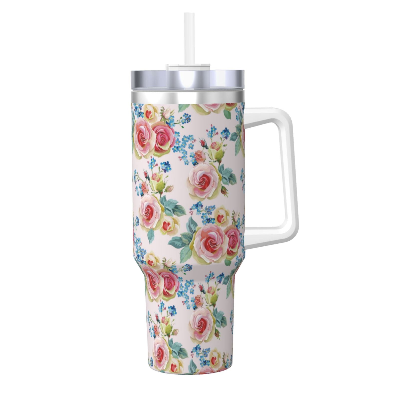 Rocae Rose Flowers for 40OZ Ice Bully With Handle Keeps Drinks Hot or ...