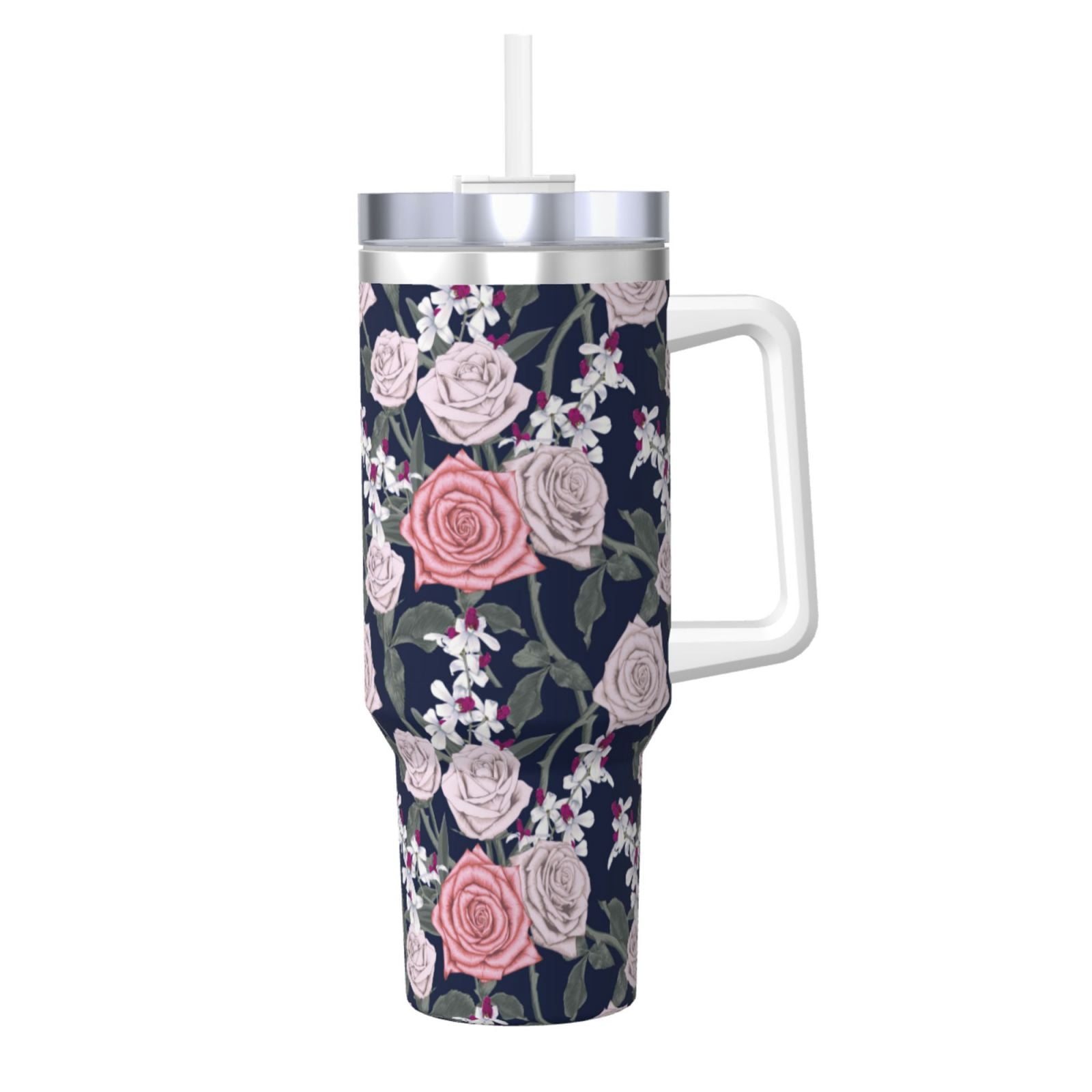 Rocae Rose Flowers for 40OZ Ice Bully With Handle Keeps Drinks Hot or ...