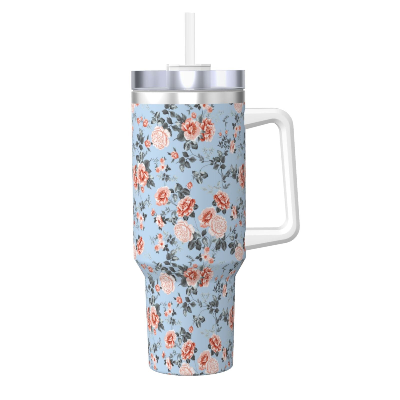 Rocae Rose Flowers for 40OZ Ice Bully With Handle Keeps Drinks Hot or ...